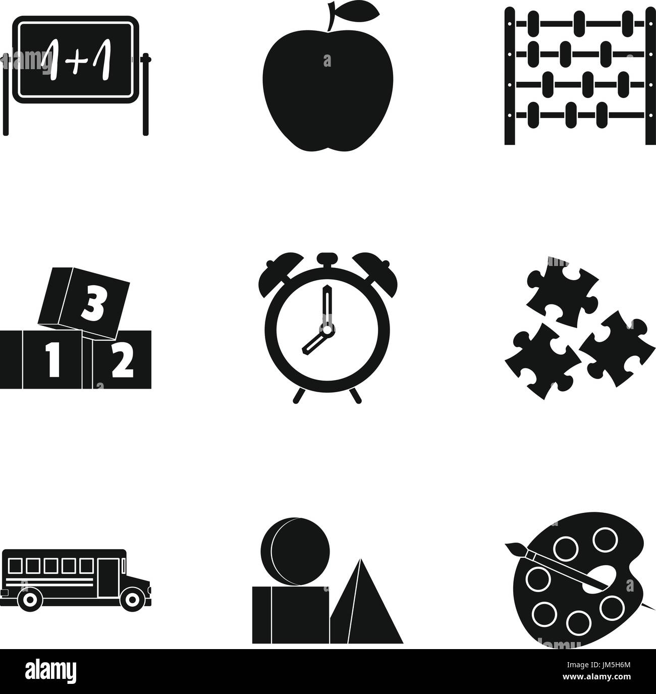 Kindergarten icons set, simple style Stock Vector Image & Art - Alamy