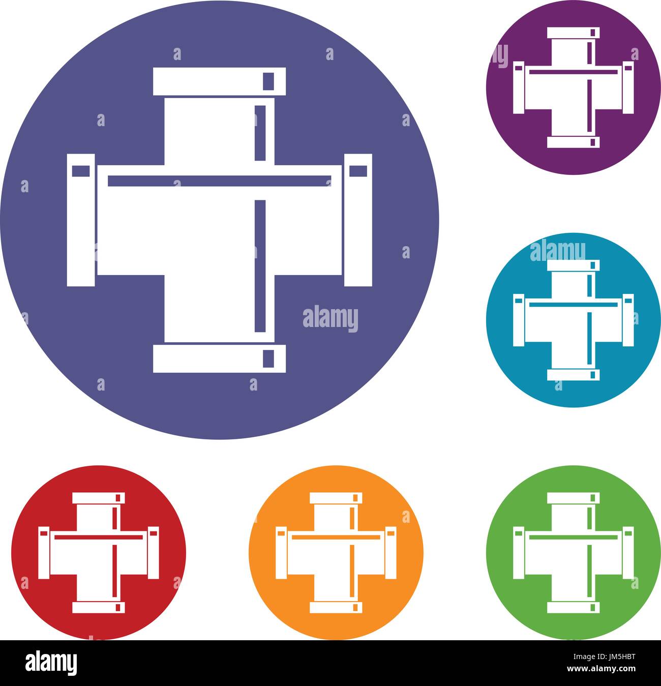 Black pipe fitting icons set Stock Vector Image & Art - Alamy