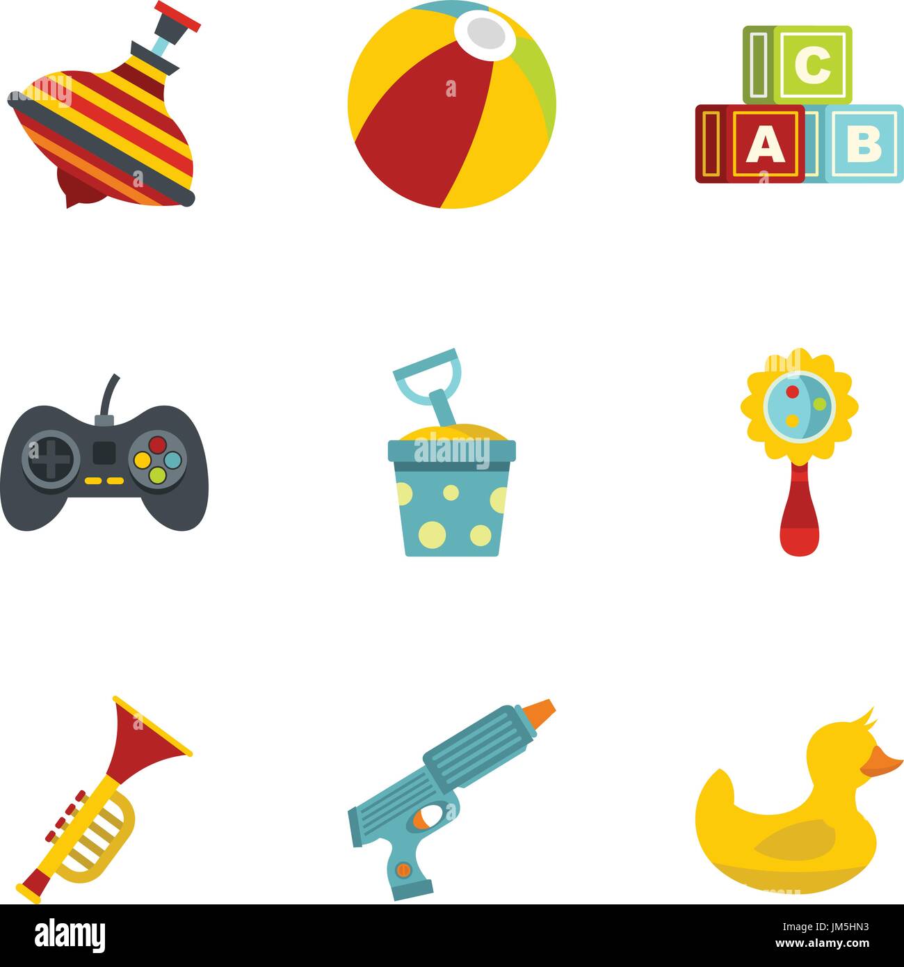 Children toys icons set, flat style Stock Vector Image & Art - Alamy