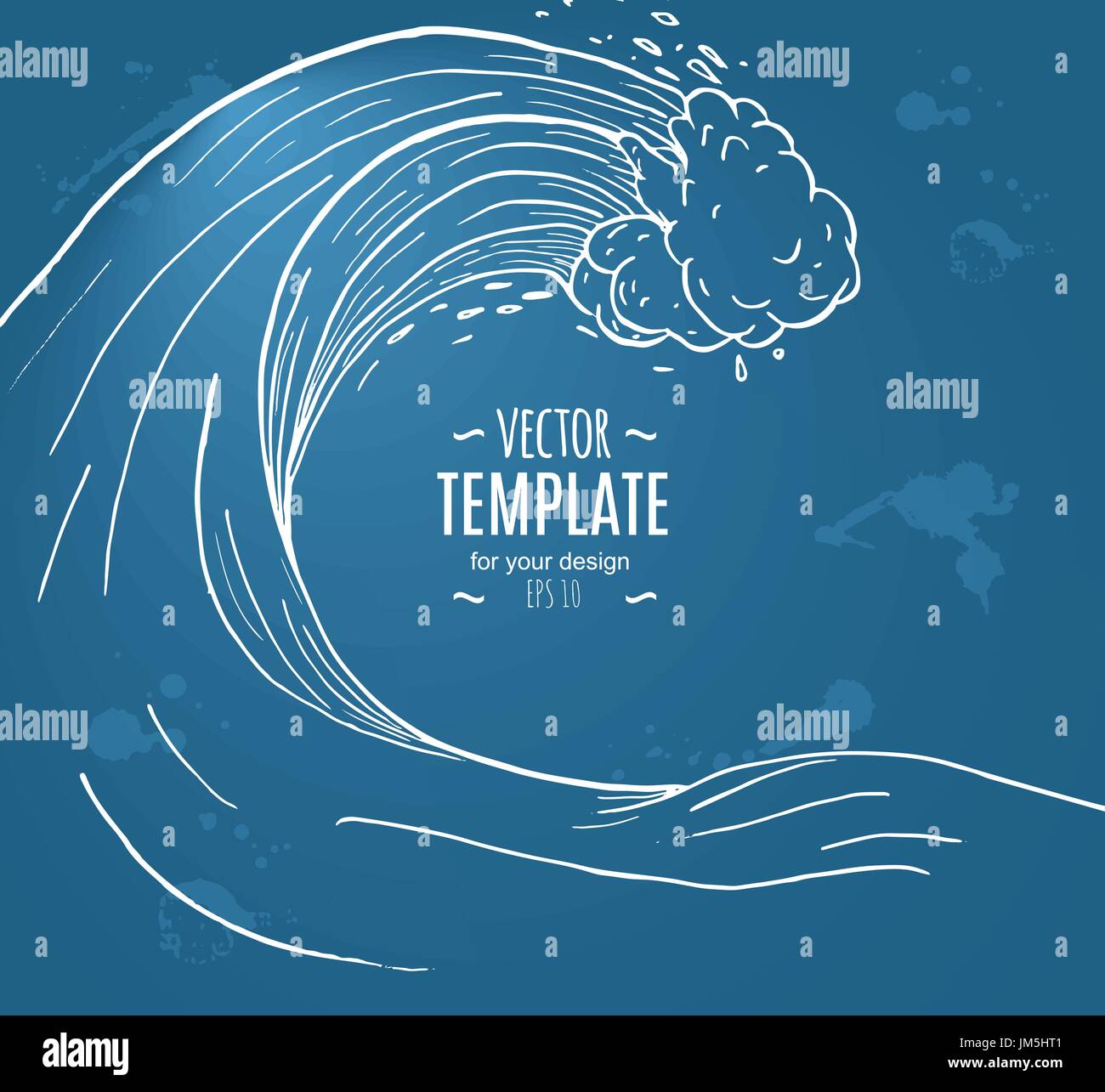 Great wave in a vintage retro hand drawn style Stock Vector Image & Art ...