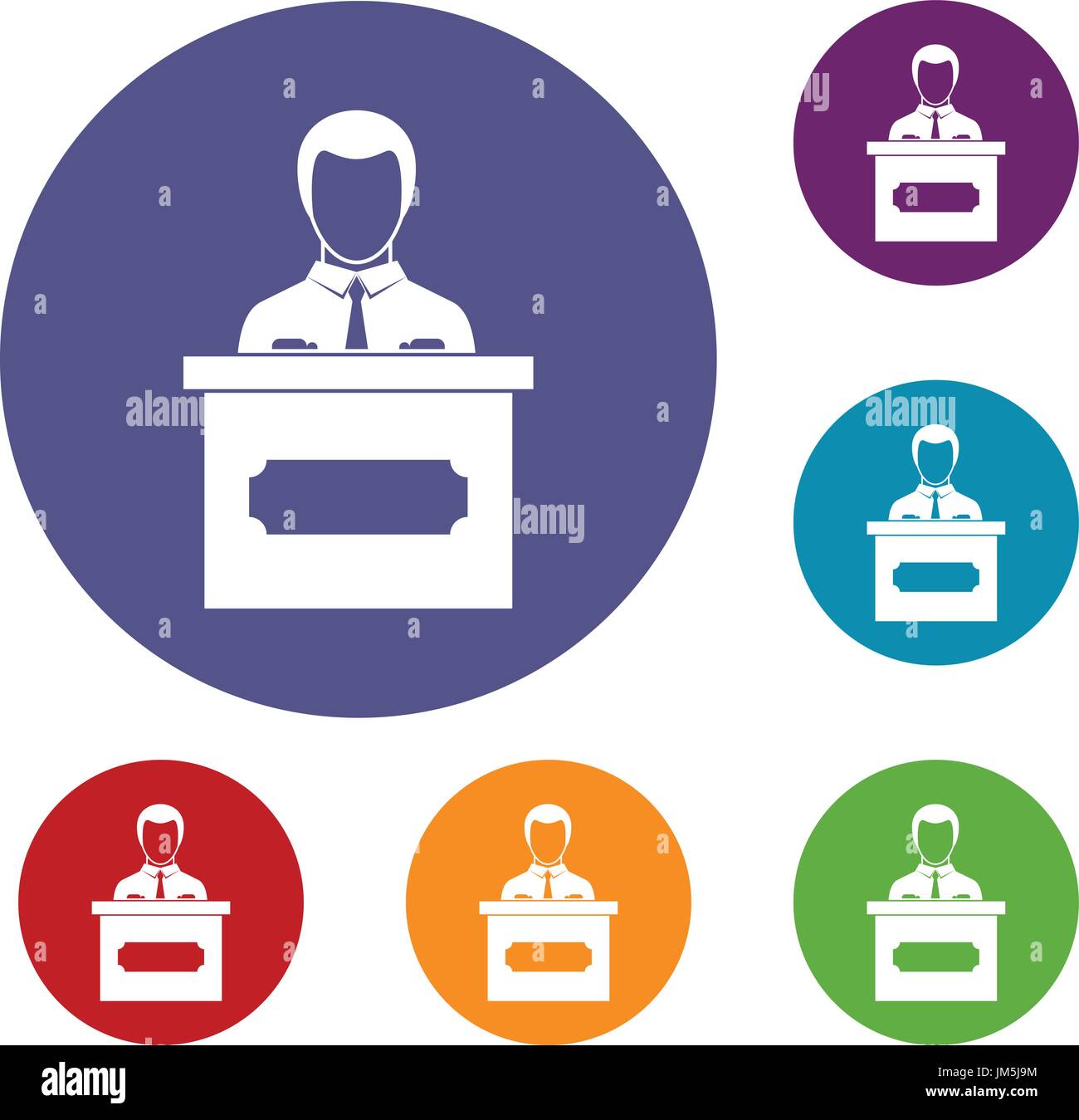 Businessman giving presentation icons set Stock Vector Image & Art - Alamy