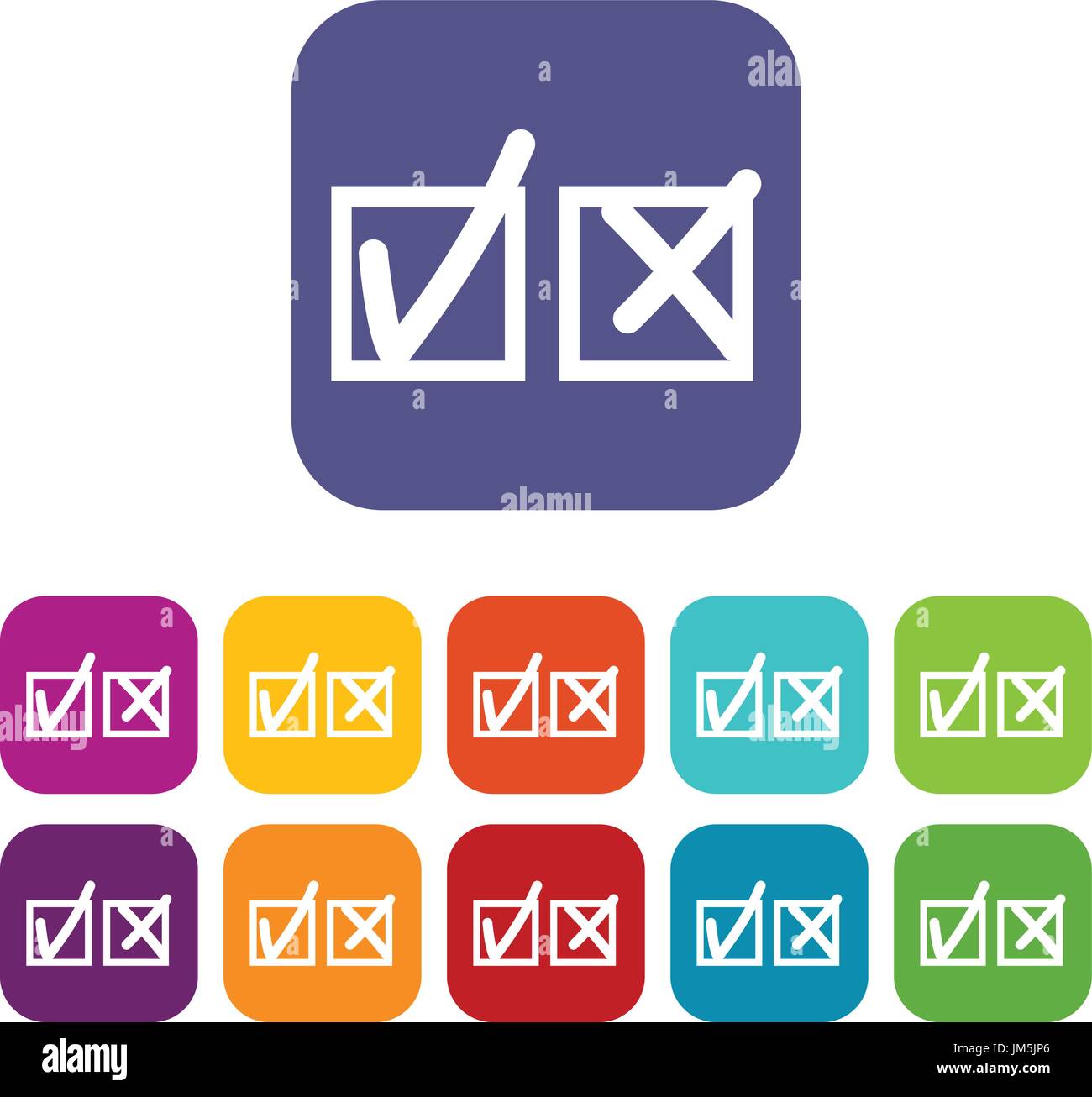 Checkmark to accept and refusal icons set Stock Vector Image & Art - Alamy