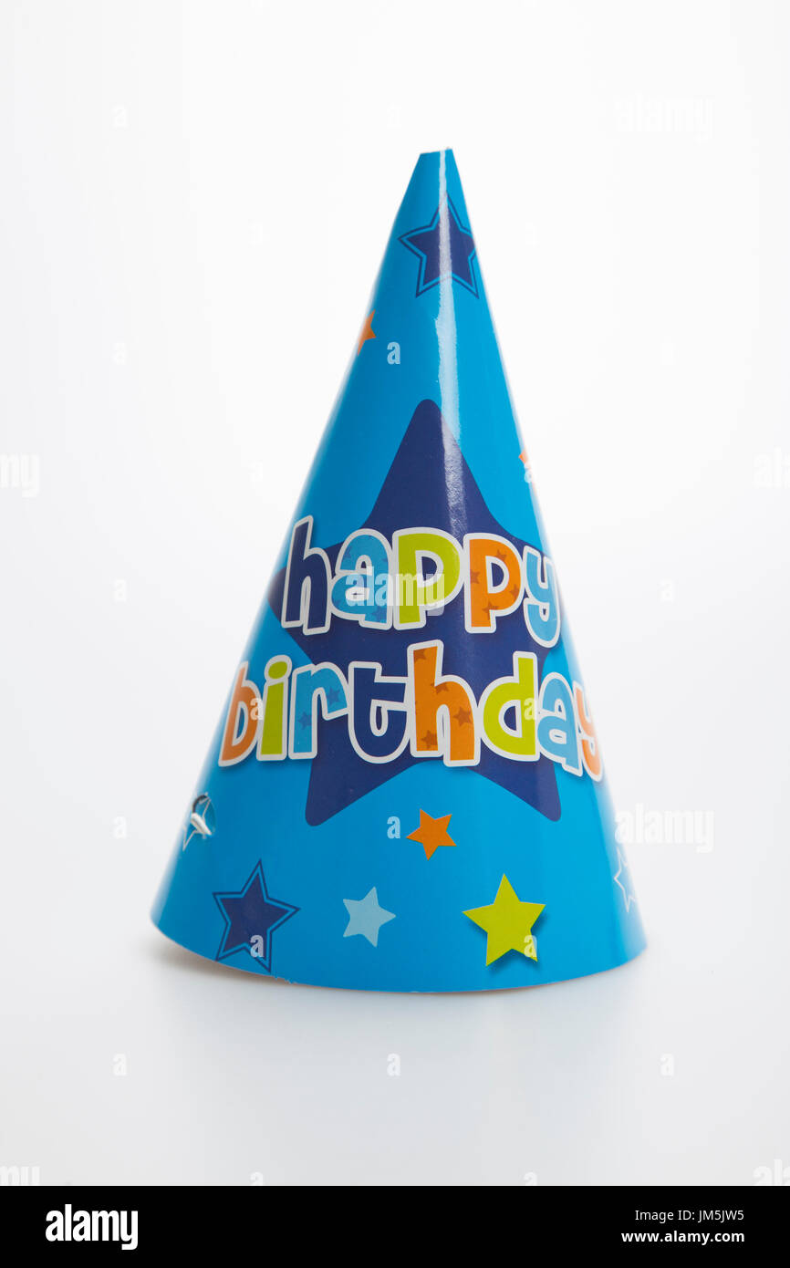 Blue Birthday Party Hat On A White Background Stock Photo Alamy blue-birthday-party-hat-on-a-white-background-stock-photo-alamy