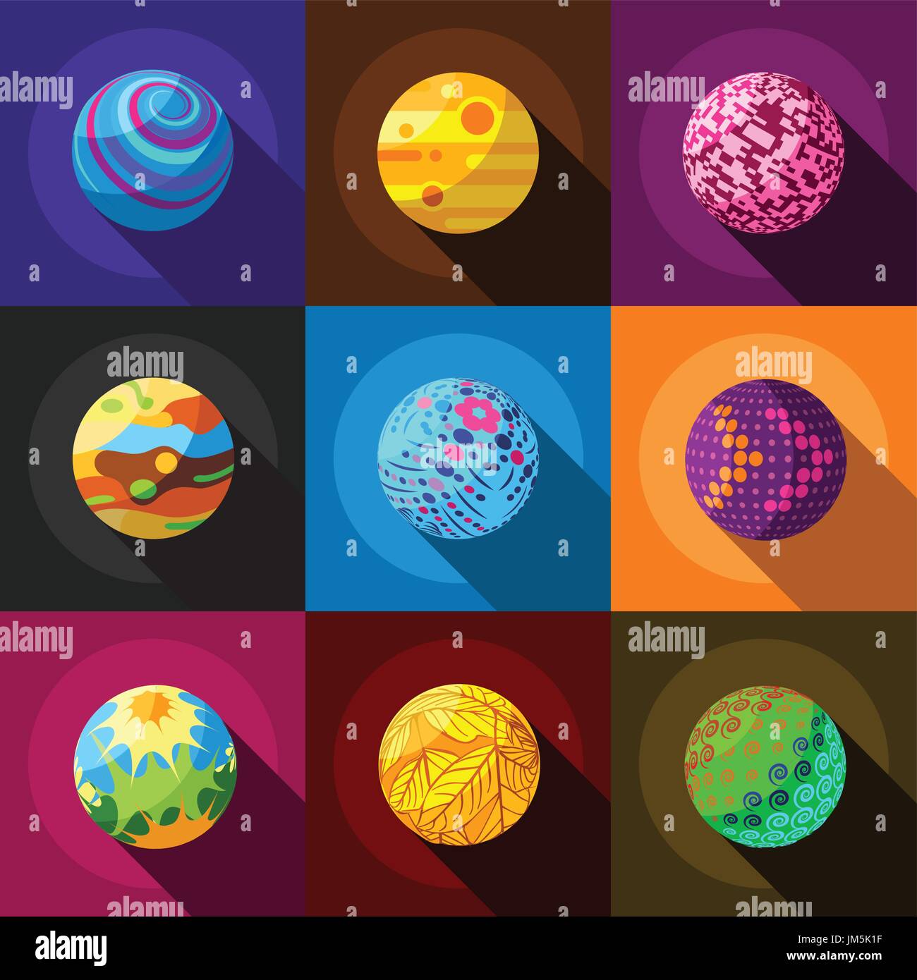 Alien planets icons set, flat style Stock Vector Image & Art - Alamy