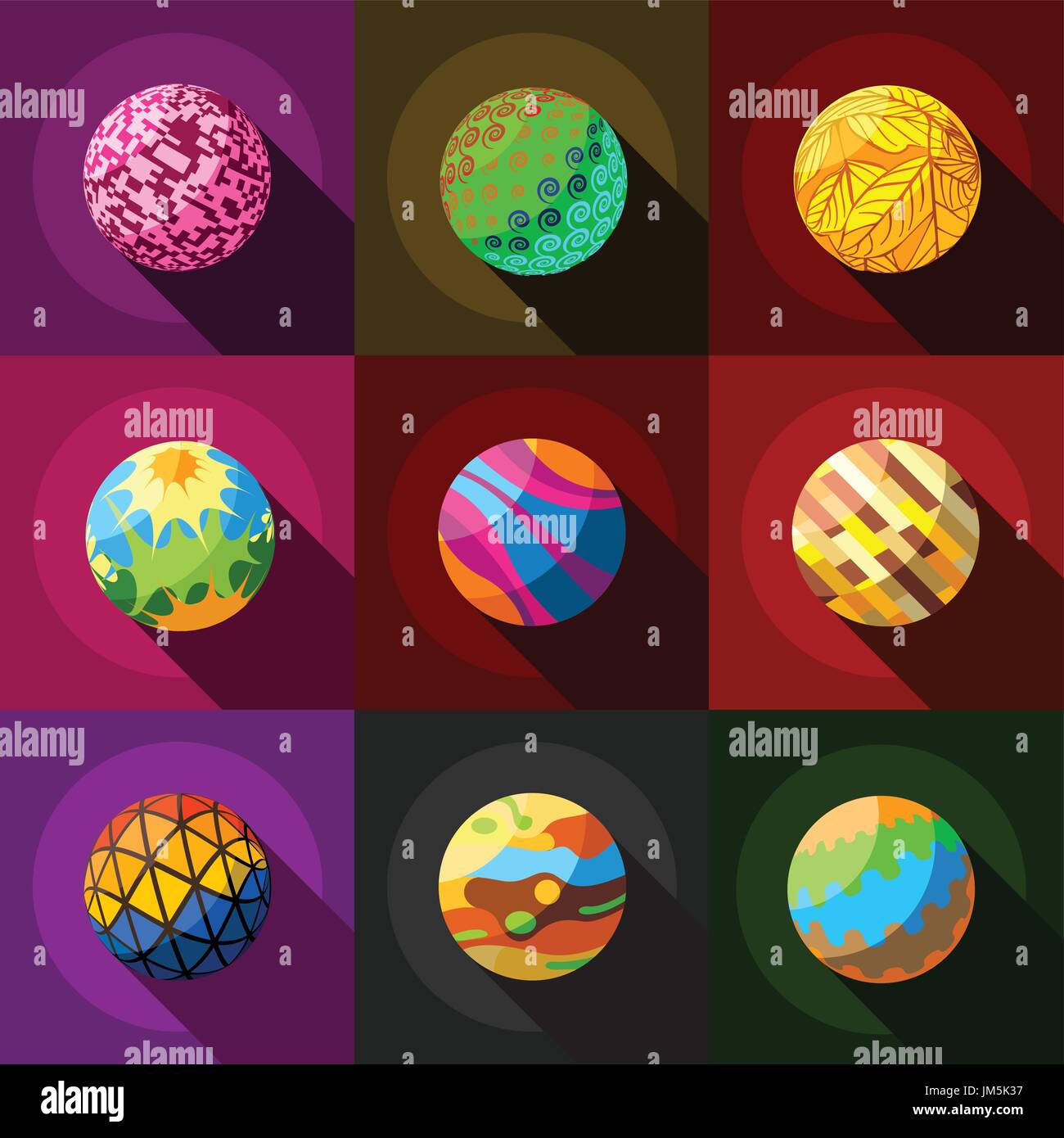 Fantasy planets icons set, flat style Stock Vector Image & Art - Alamy