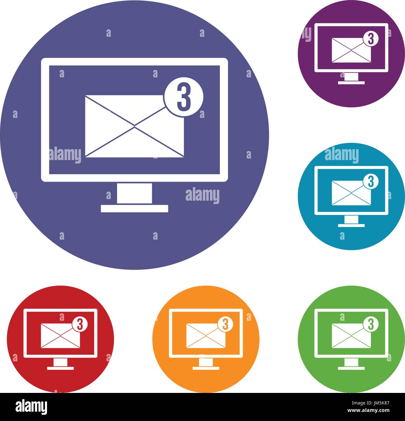 Monitor screen with email sign icons set Stock Vector Image & Art - Alamy