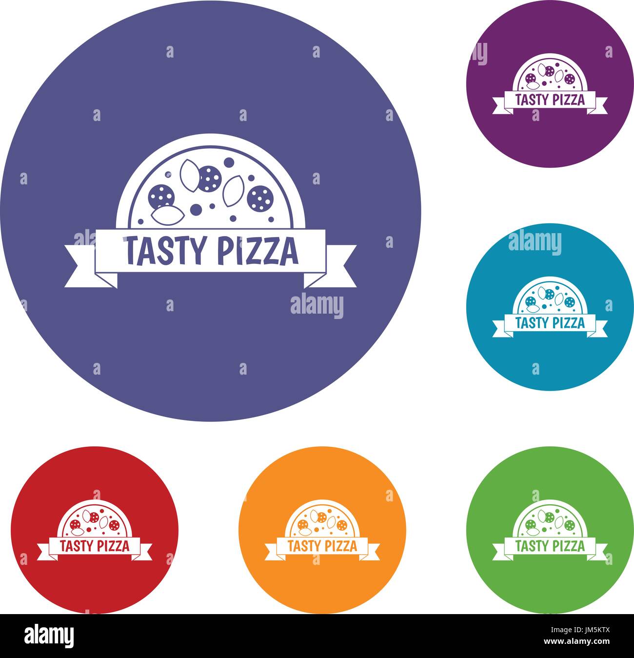 Tasty pizza sign icons set Stock Vector Image & Art - Alamy