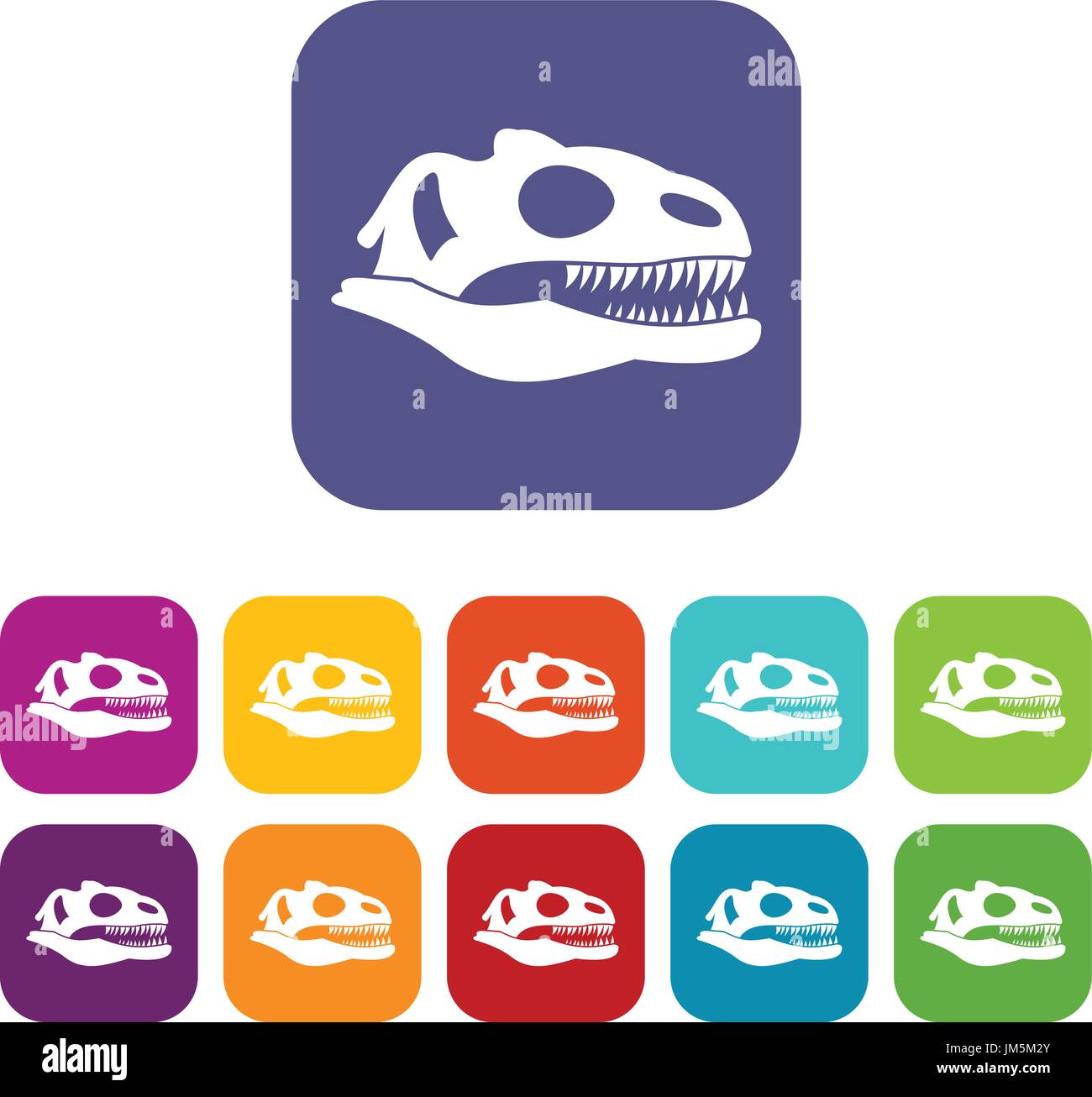 Skull of dinosaur icons set Stock Vector Image & Art - Alamy