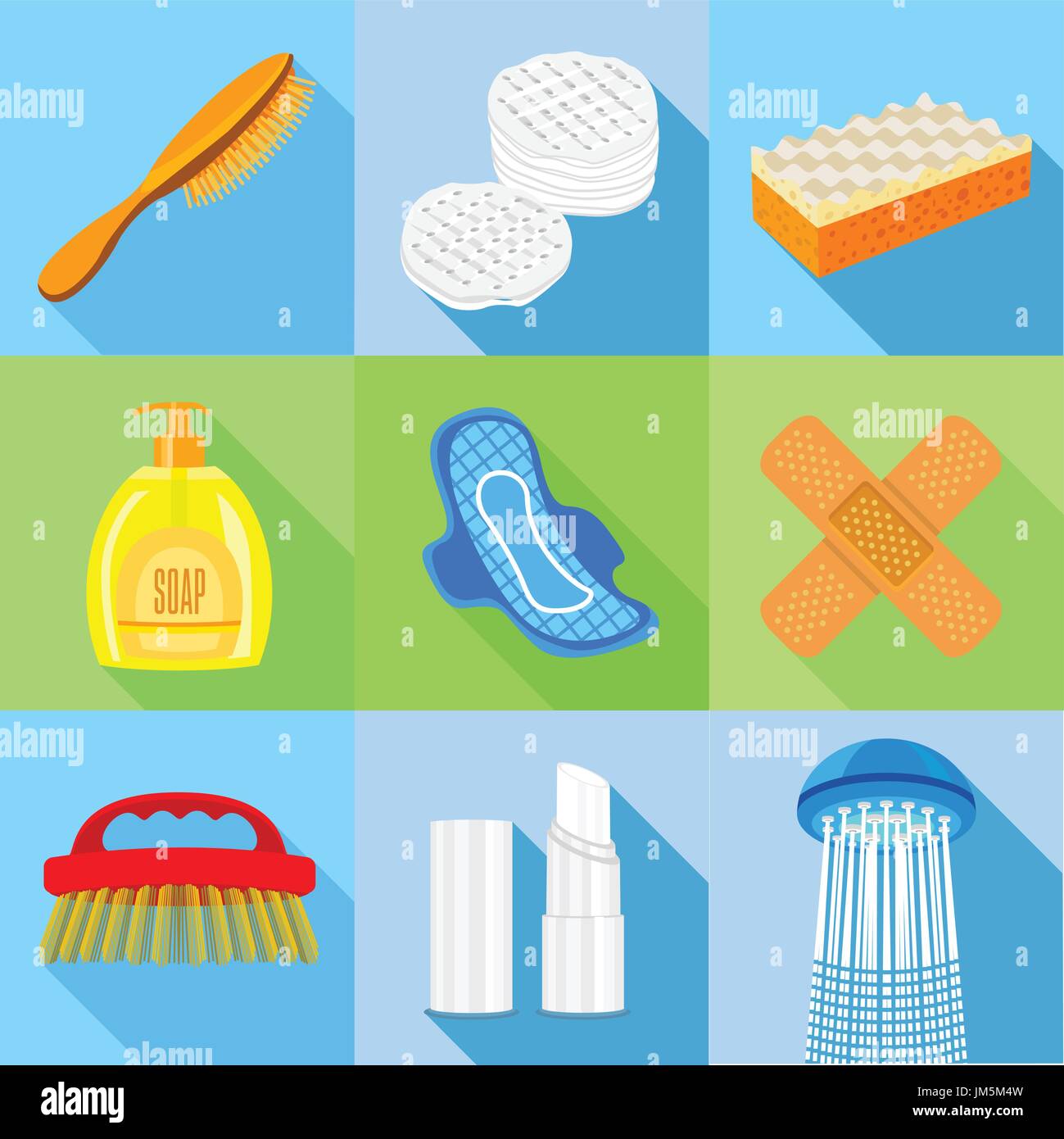Hygiene tools icons set, flat style Stock Vector Image & Art - Alamy