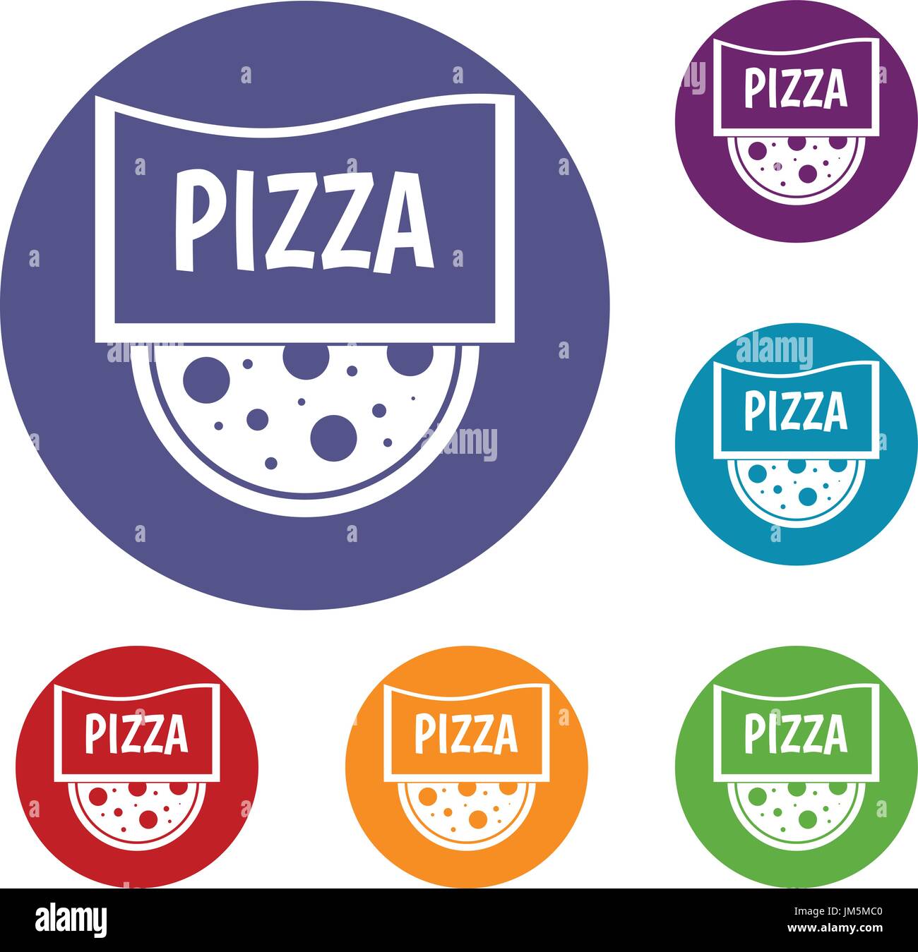 Pizza badge or signboard icons set Stock Vector Image & Art - Alamy