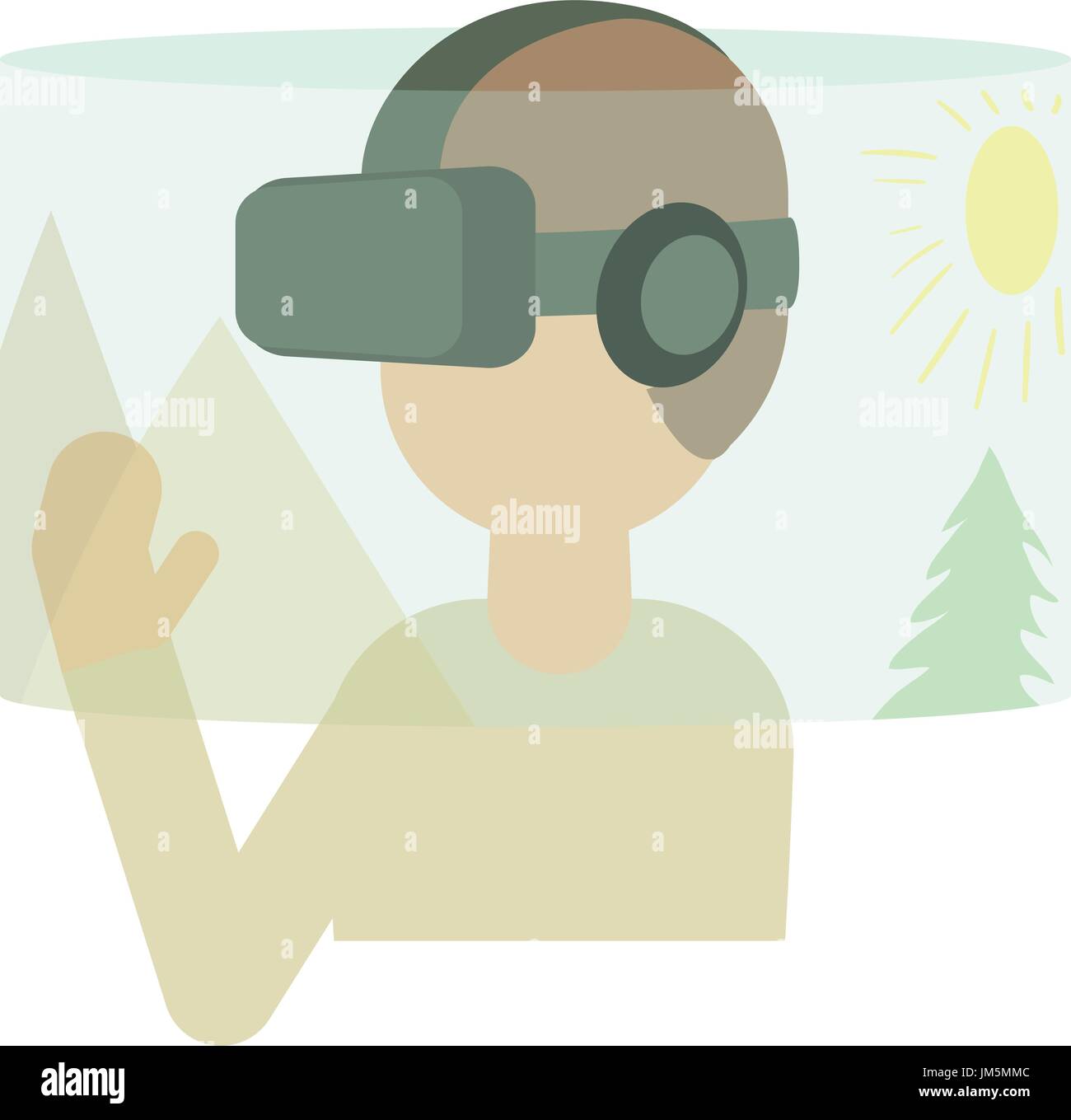 Virtual reality headset icon, cartoon style Stock Vector Image & Art ...