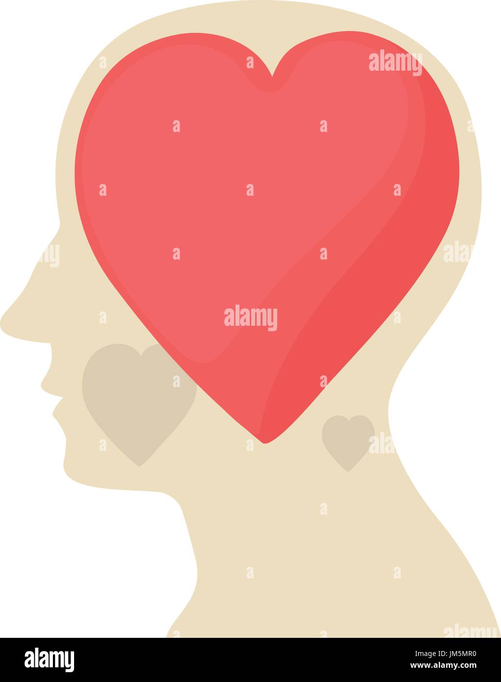Head with heart icon, cartoon style Stock Vector Image & Art - Alamy