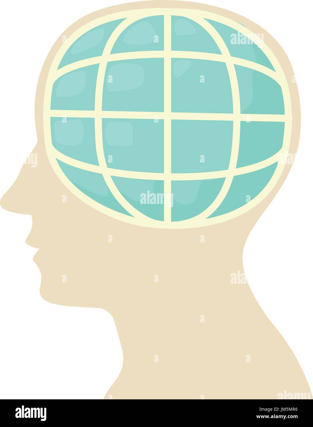 Head with globe icon, cartoon style Stock Vector Image & Art - Alamy
