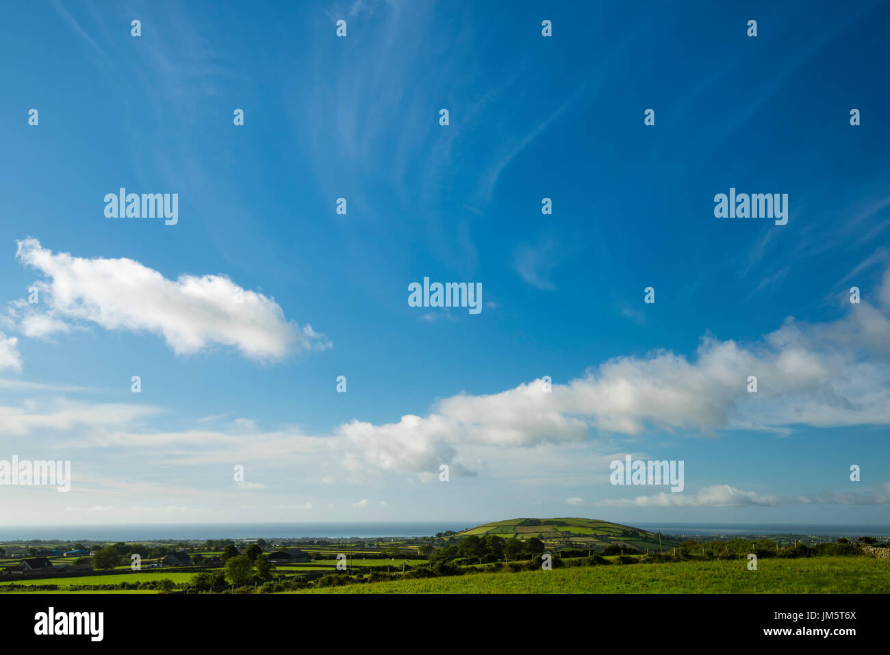 The County Down countryside as seen from high up in the Mourne ...