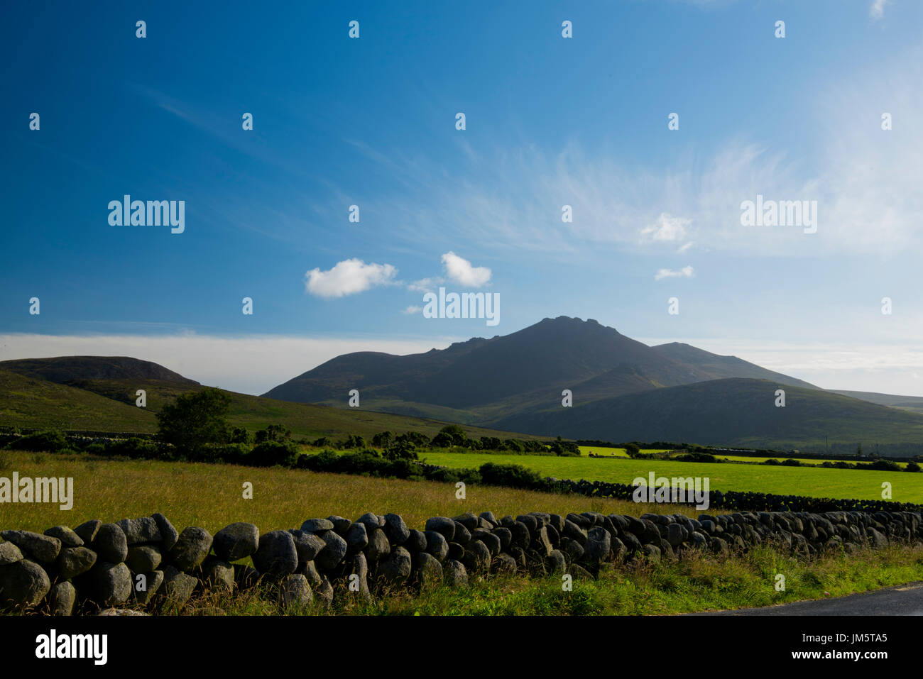 The County Down countryside as seen from high up in the Mourne ...