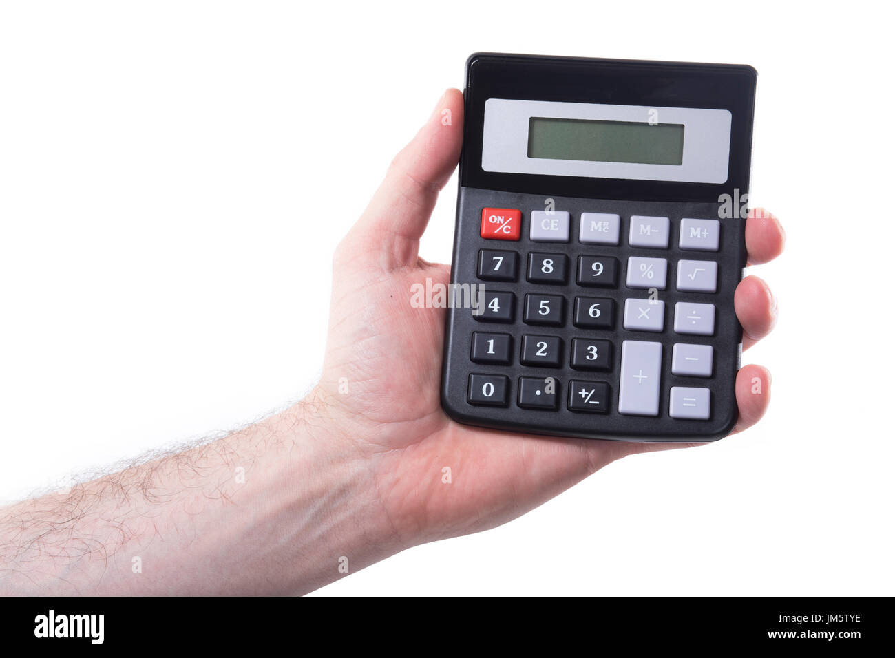 Man holding a calculator hi-res stock photography and images - Alamy