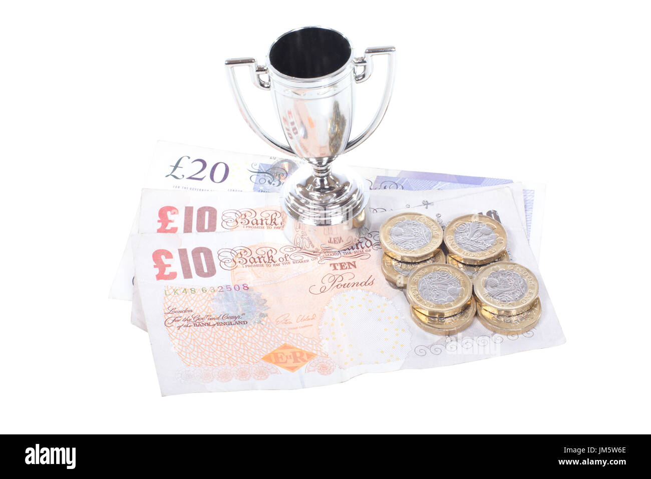 Winners silver sports trophy with cash prize in the form of pound ...