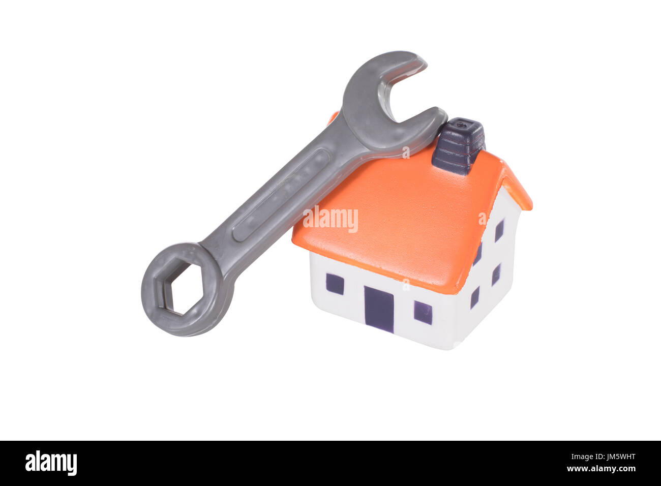 Home maintenance and improvements concept with a small spanner resting ...