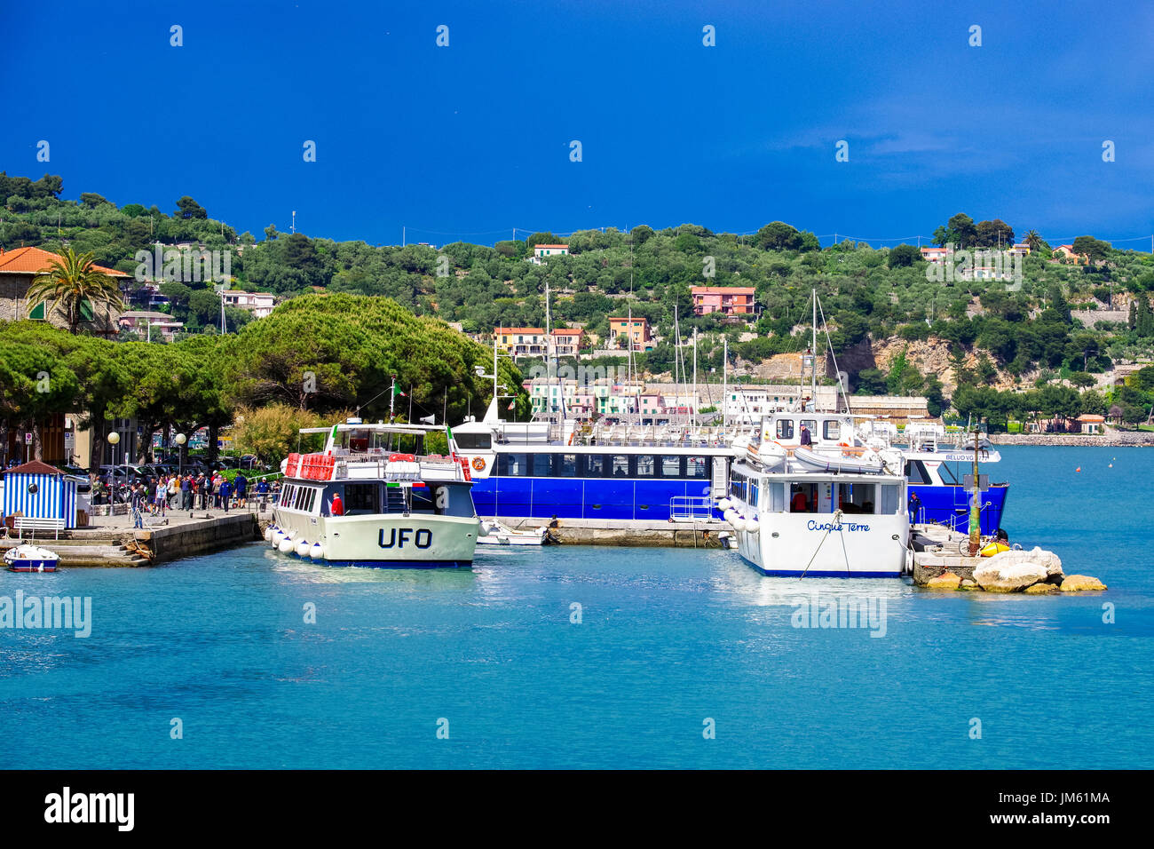 Panorama views of the port in Porto Venere a colorful town on the ...