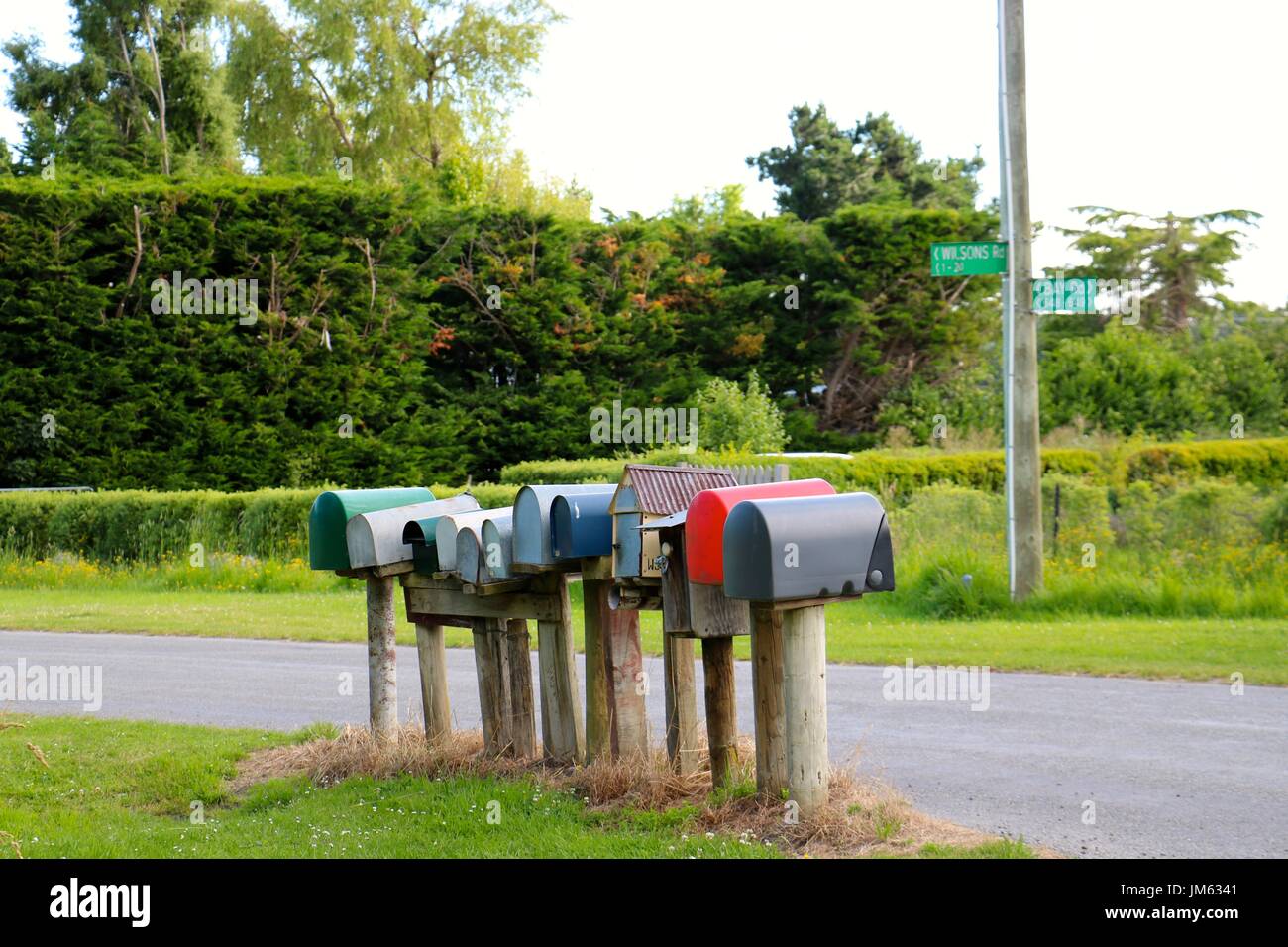 Collection of rural post boxes in New Zealand Stock Photo - Alamy