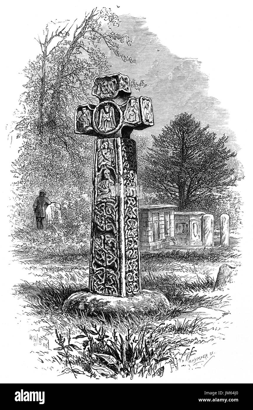 1870: The Anglo-Saxon cross in Mercian style dated to the 8th century ...