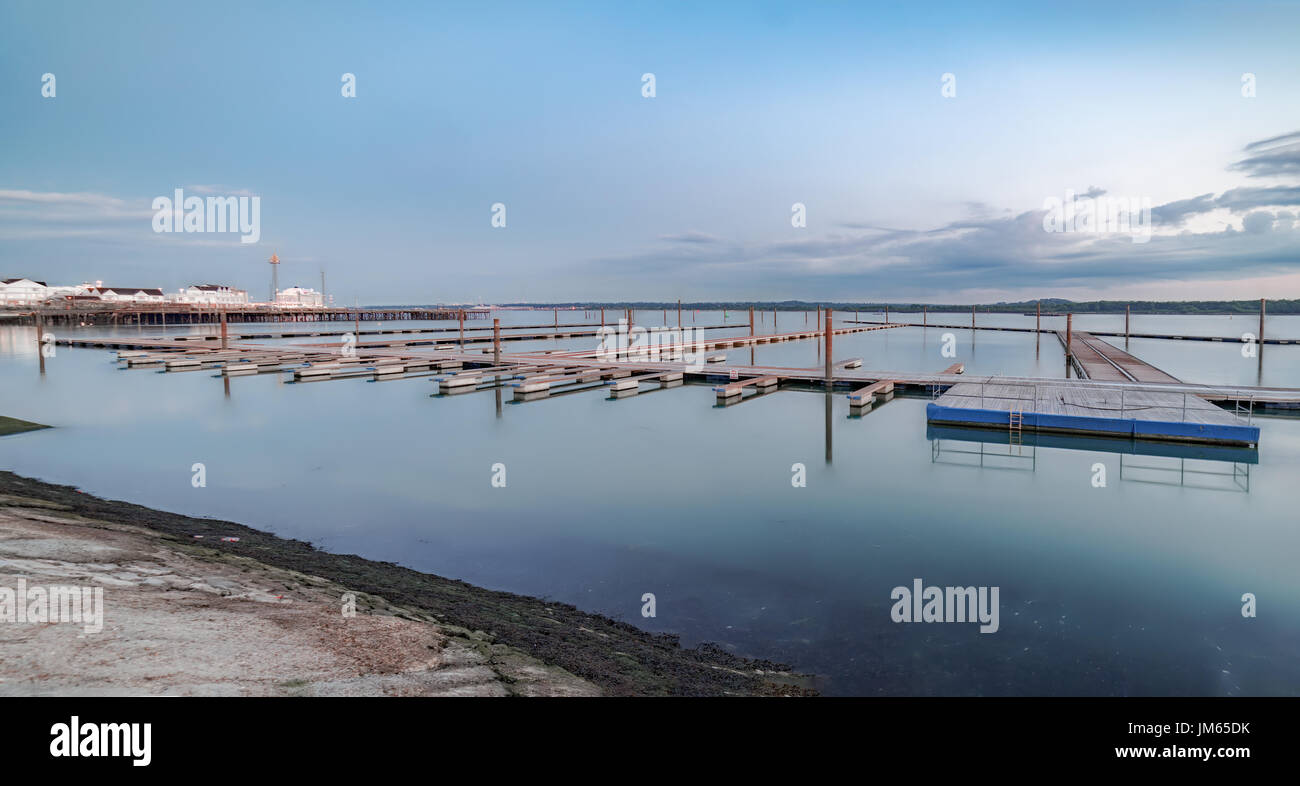 Southampton waterfront and dusk on a summer's evening Stock Photo - Alamy