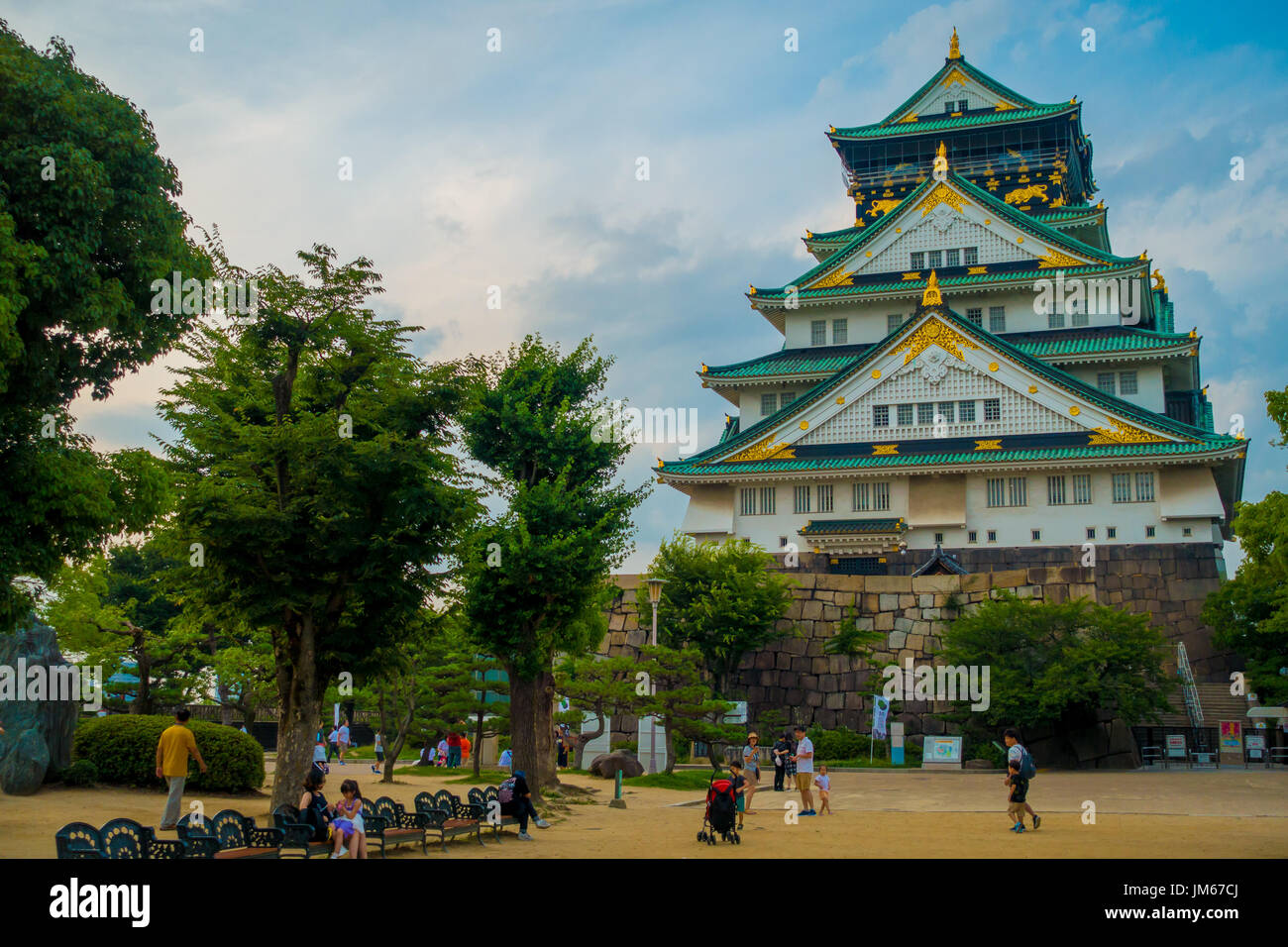 OSAKA, JAPAN - JULY 18, 2017: Osaka Castle in Osaka, Japan. The castle ...