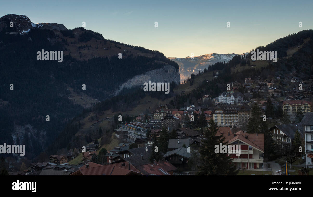 Beautiful famous valley village lauterbrunnen Stock Photo - Alamy