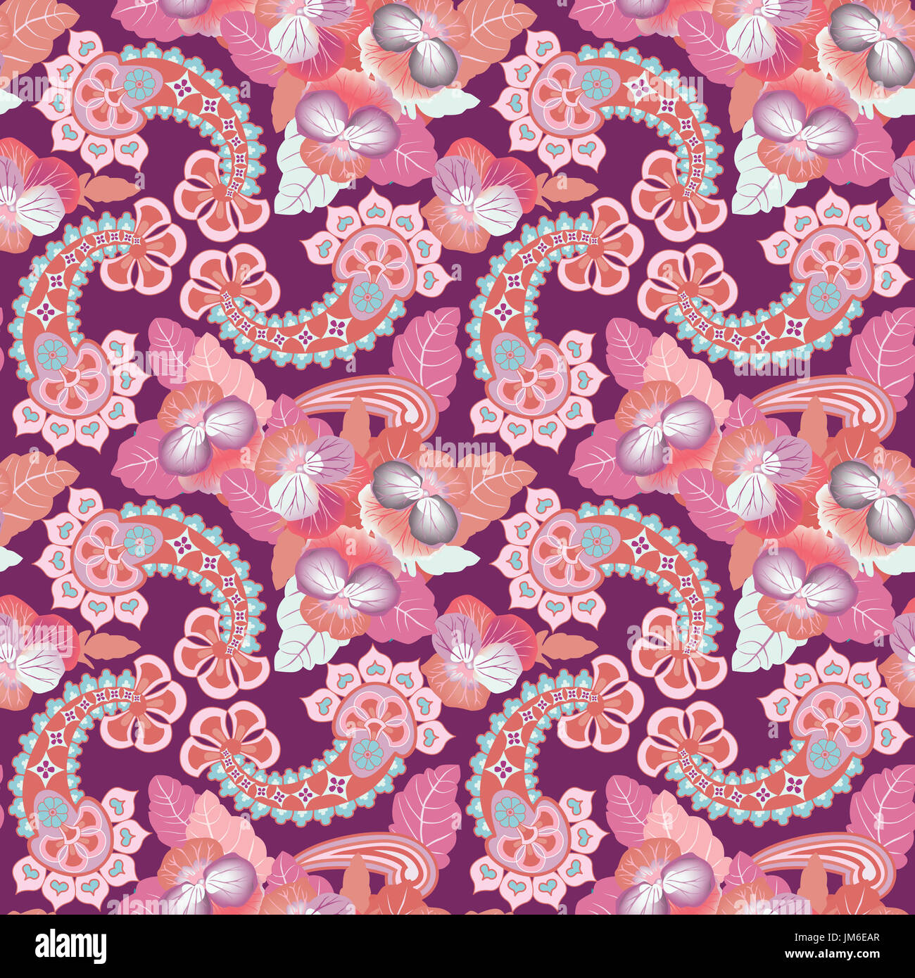 Floral seamless pattern. Oriental texture. Flower ornament Stock Photo ...