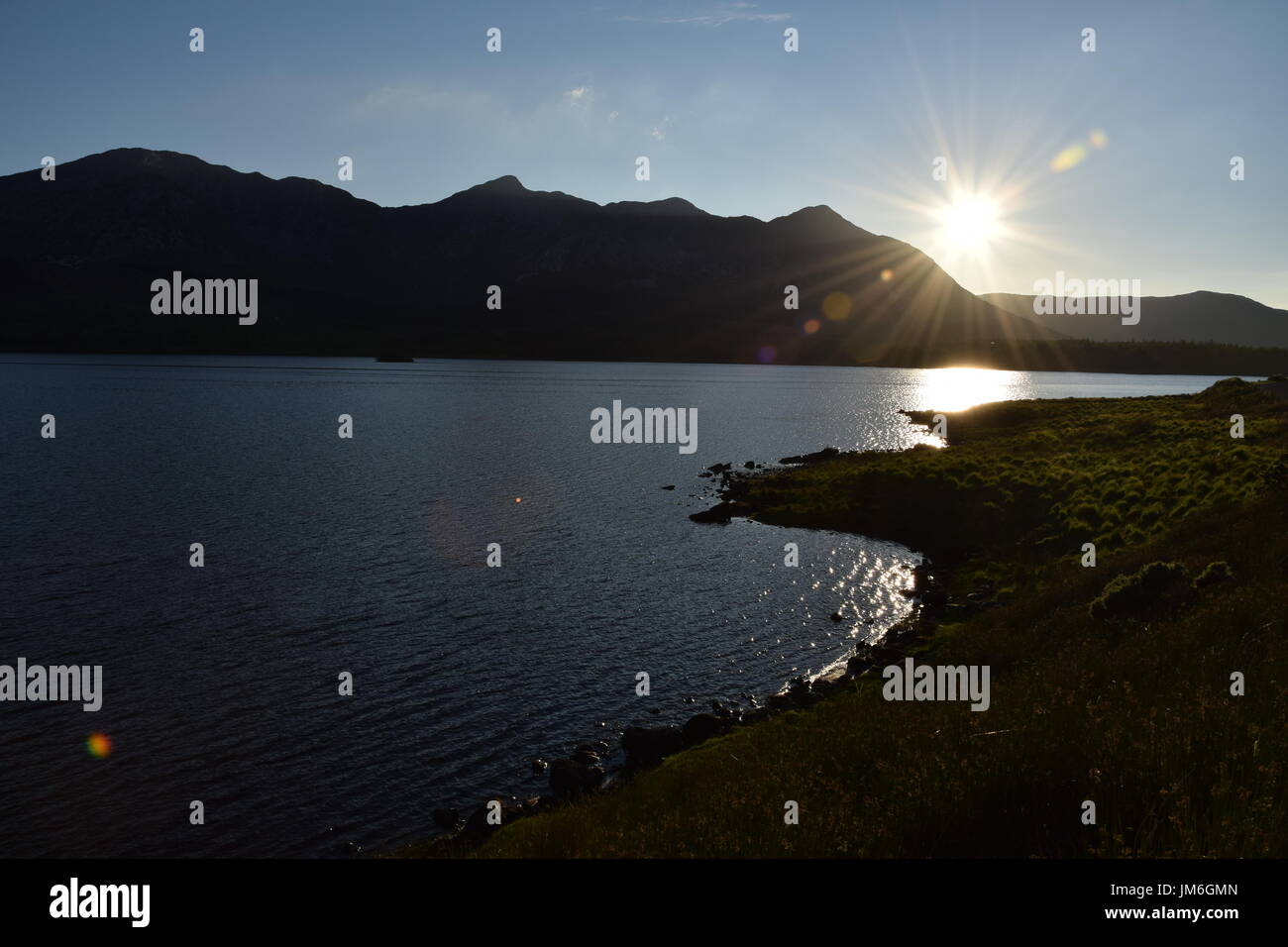 Lough Inagh lake, Connemara National Park, County Galway, Connacht ...