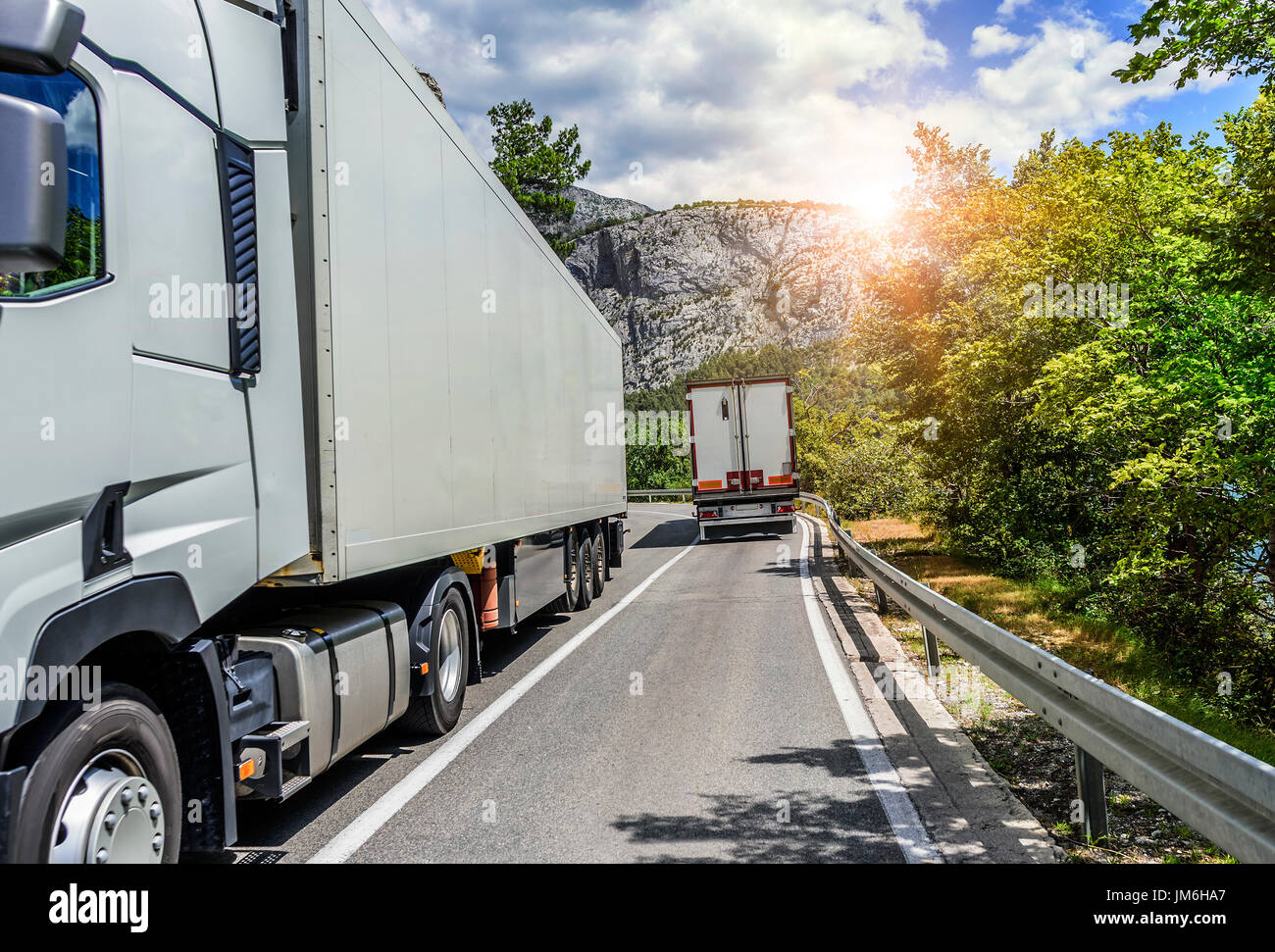 Truck and car road two hi-res stock photography and images - Alamy