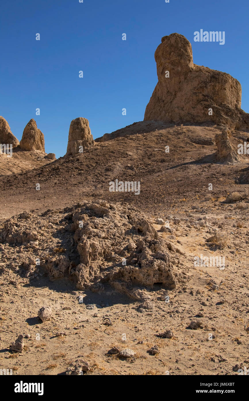Desert landscape at Trona Pinnacles in the California desert Stock ...