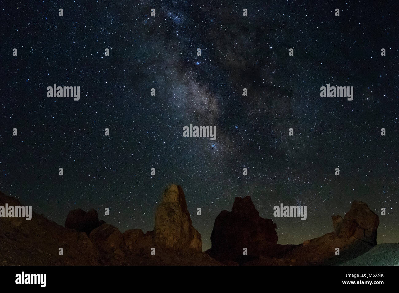 Milky Way at Trona Pinnacles in the California desert Stock Photo - Alamy