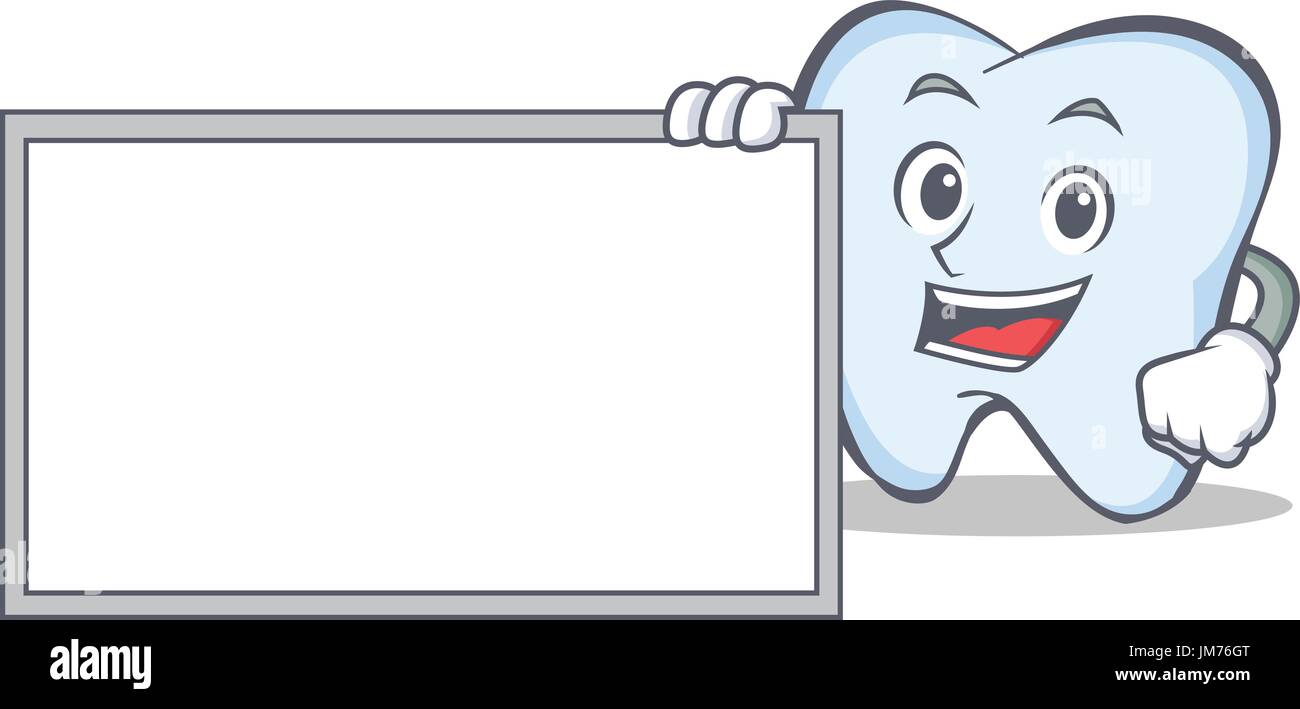 Pose with board tooth character cartoon style Stock Vector Image & Art ...
