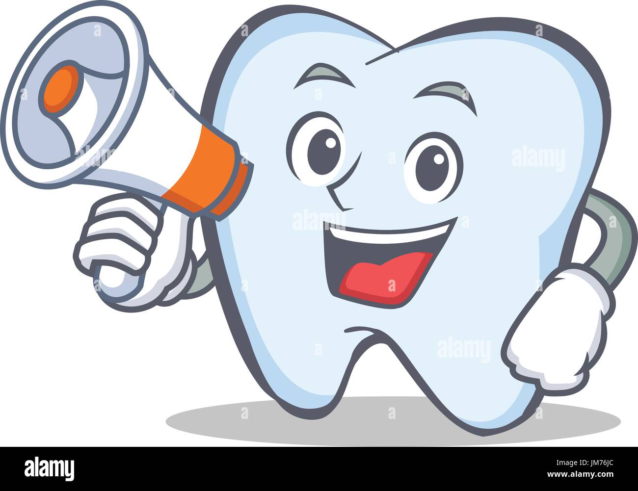 tooth character cartoon style with megaphone Stock Vector Image & Art ...