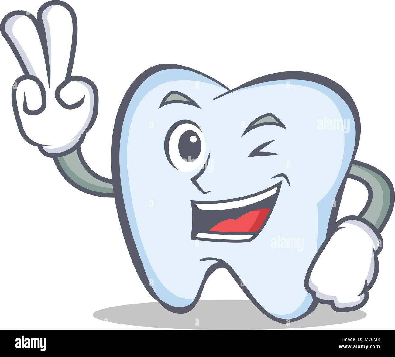 tooth character cartoon style with two finger Stock Vector Image & Art ...