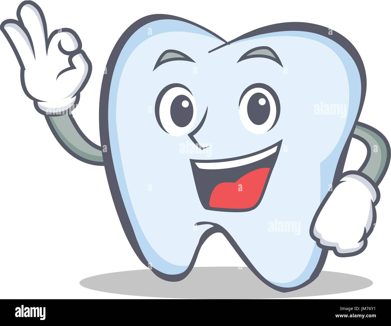 tooth character cartoon style with okay Stock Vector Image & Art - Alamy