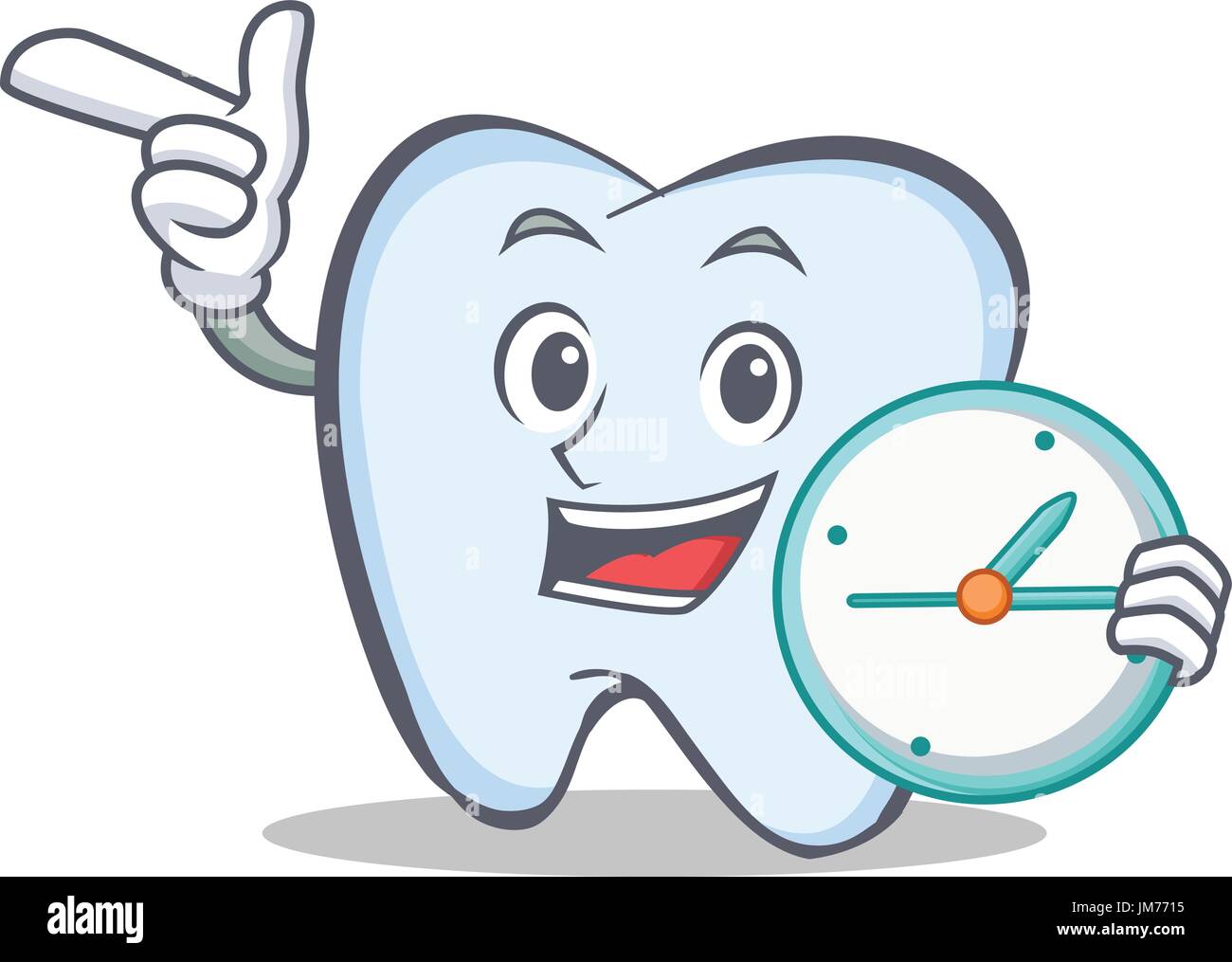 tooth character cartoon style with clock Stock Vector Image & Art - Alamy