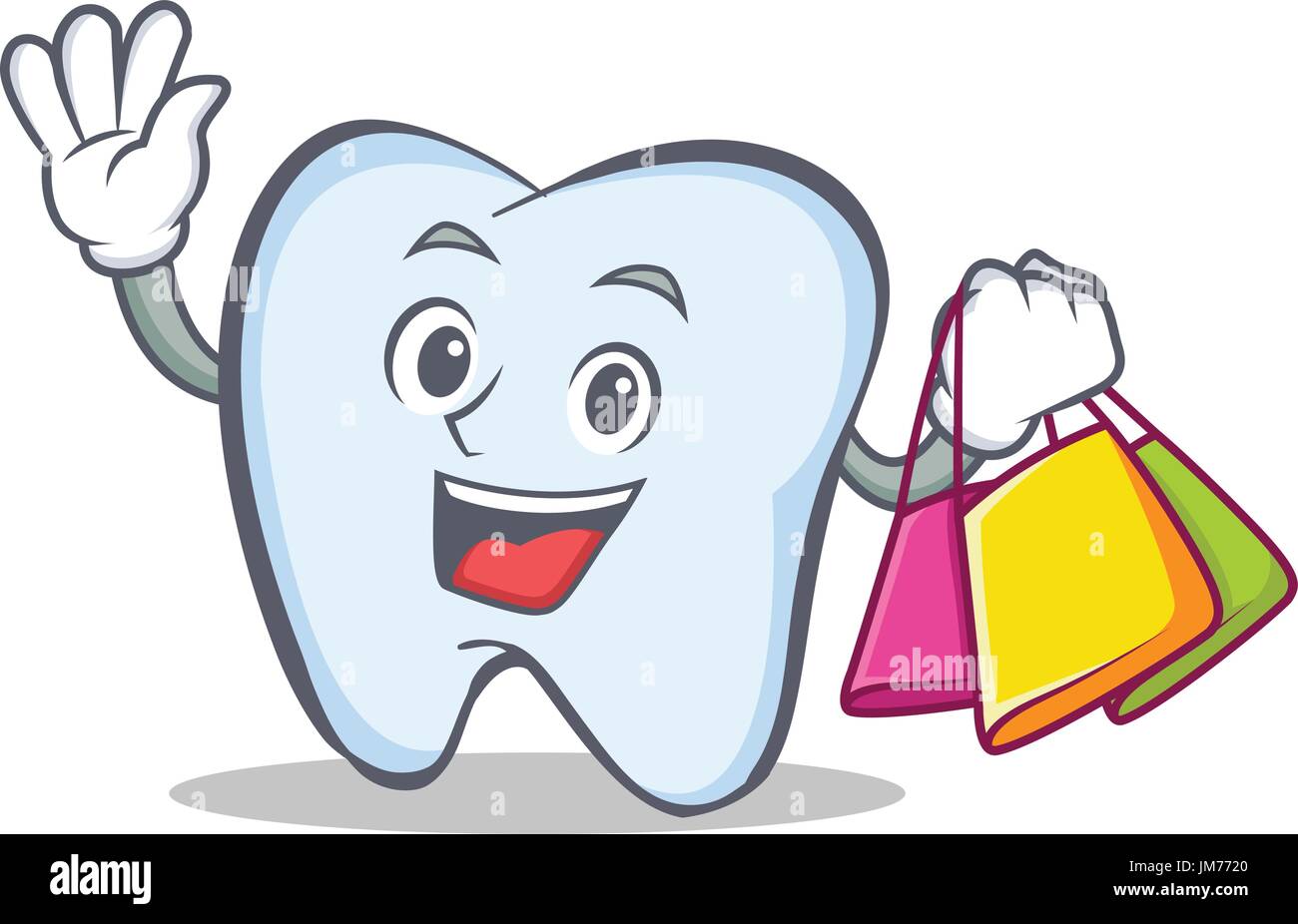 Shopping tooth character cartoon style Stock Vector Image & Art - Alamy