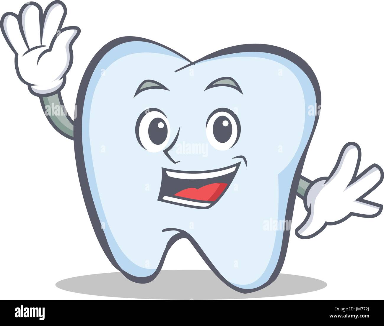 Waving face tooth character cartoon style Stock Vector Image & Art - Alamy