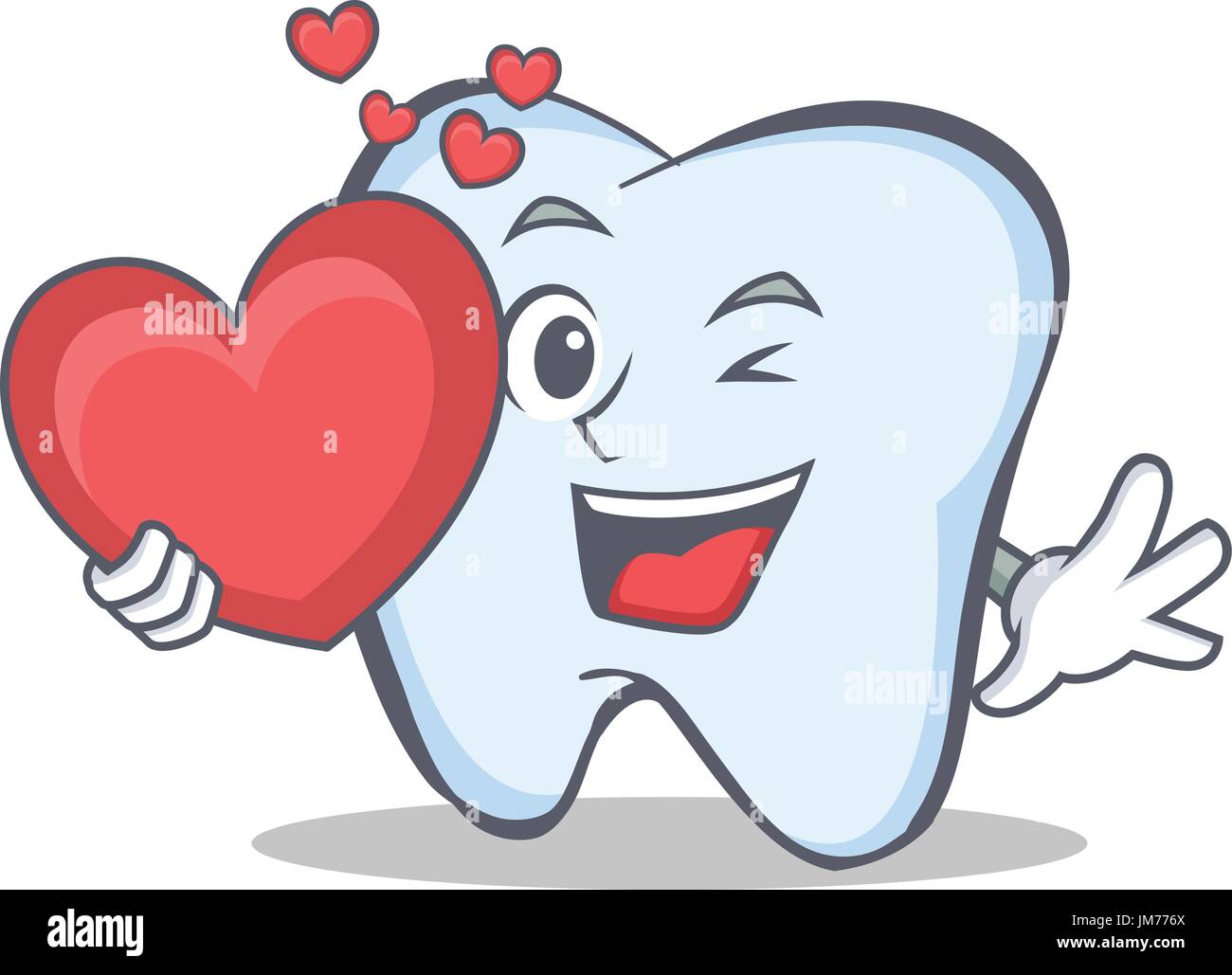 tooth character cartoon style with heart Stock Vector Image & Art - Alamy