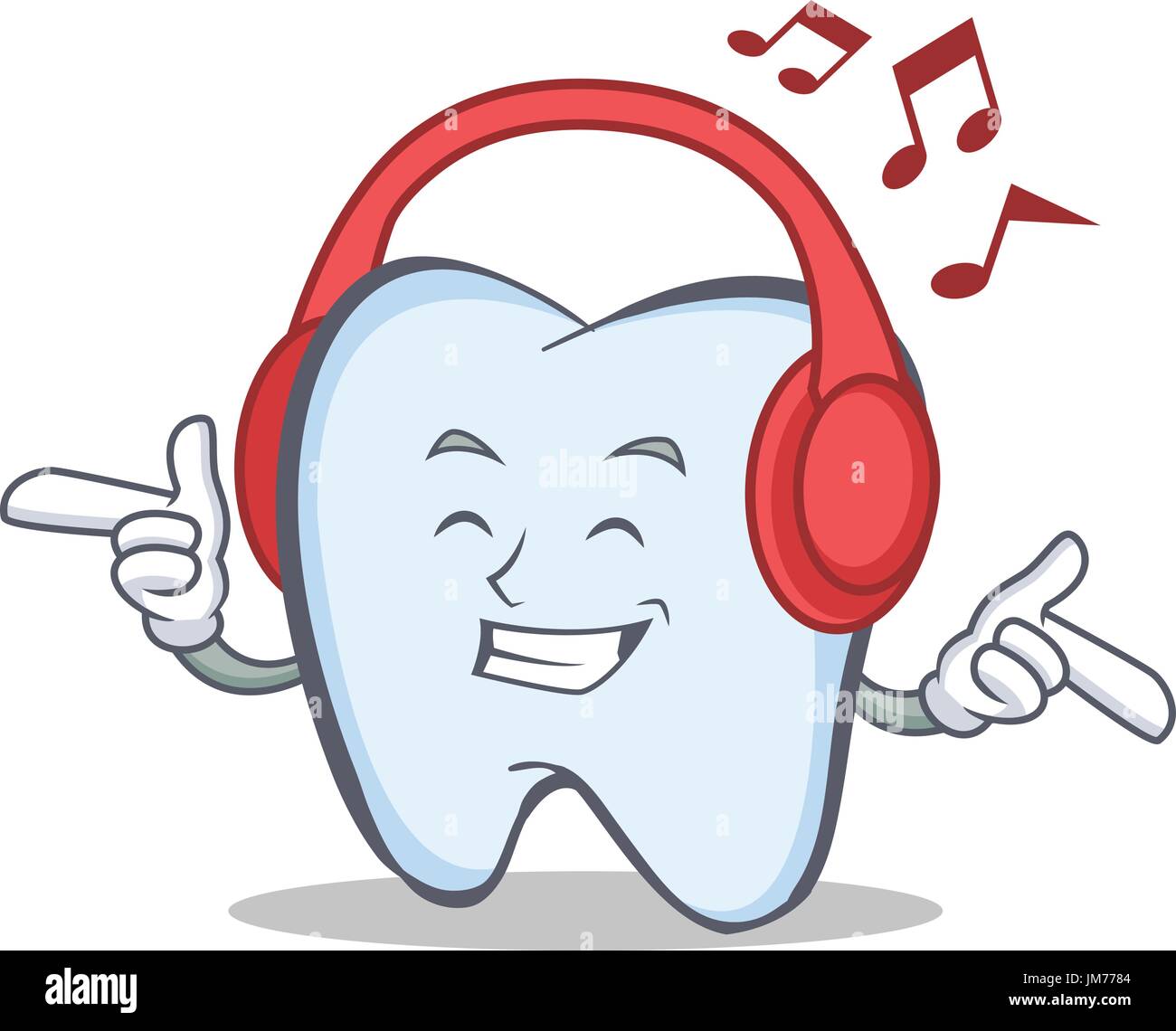 Listening music tooth character cartoon style Stock Vector Image & Art ...