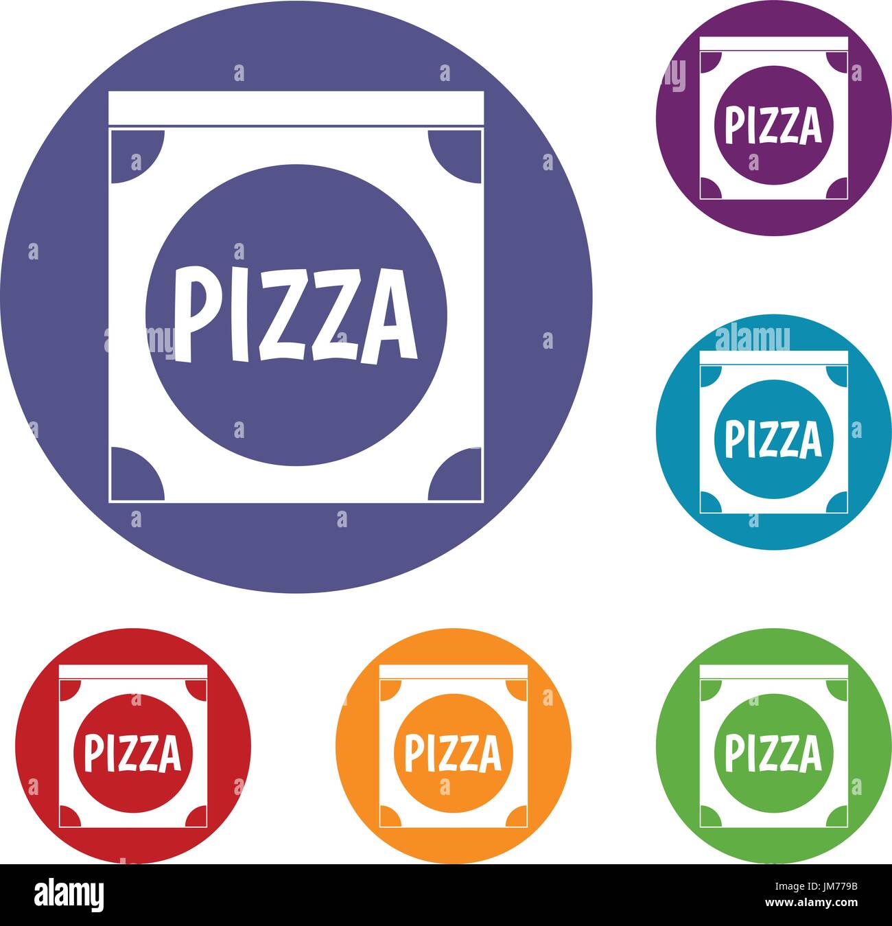 Pizza box cover icons set Stock Vector Image & Art - Alamy