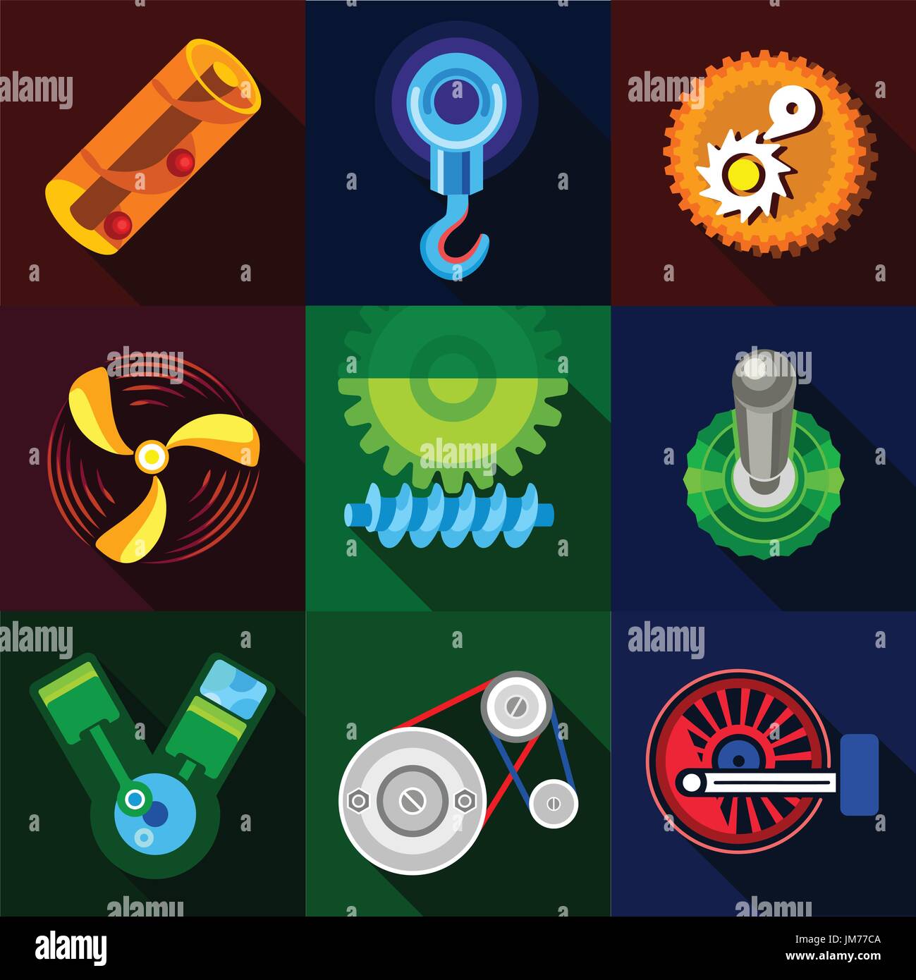 Type of mechanism icons set, flat style Stock Vector Image & Art - Alamy