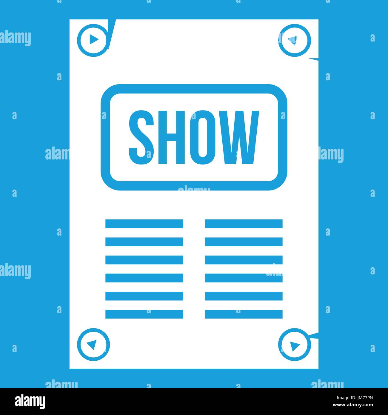 Poster icon white Stock Vector Image & Art - Alamy