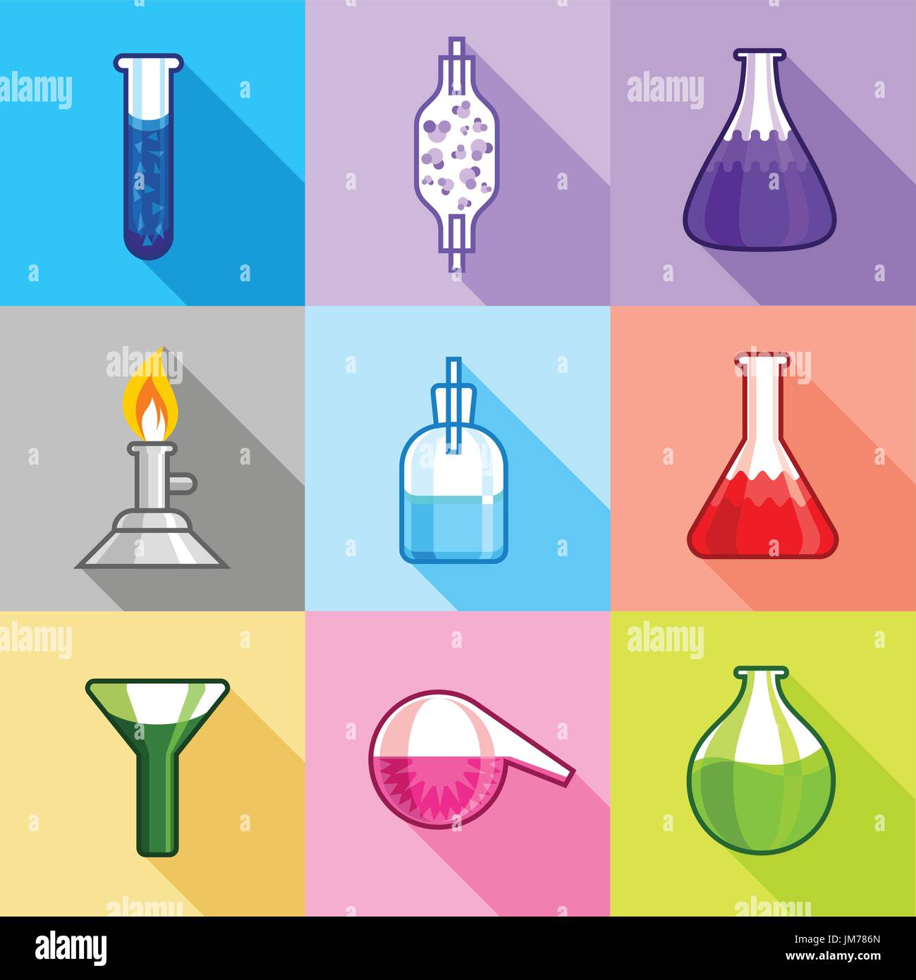 Chemical equipment icons set, flat style Stock Vector Image & Art - Alamy