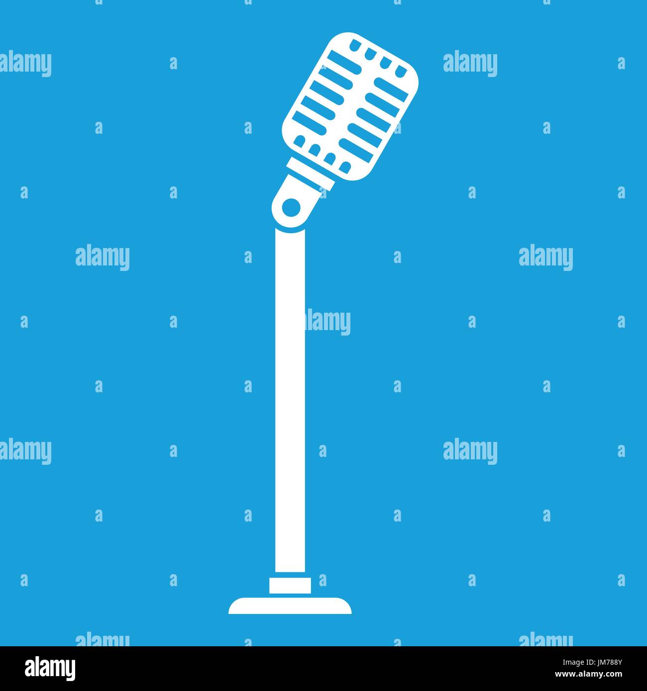 Microphone on stand icon white Stock Vector Image & Art - Alamy