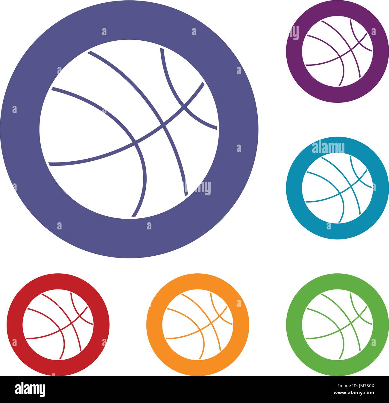 Basketball ball icons set Stock Vector Image & Art - Alamy