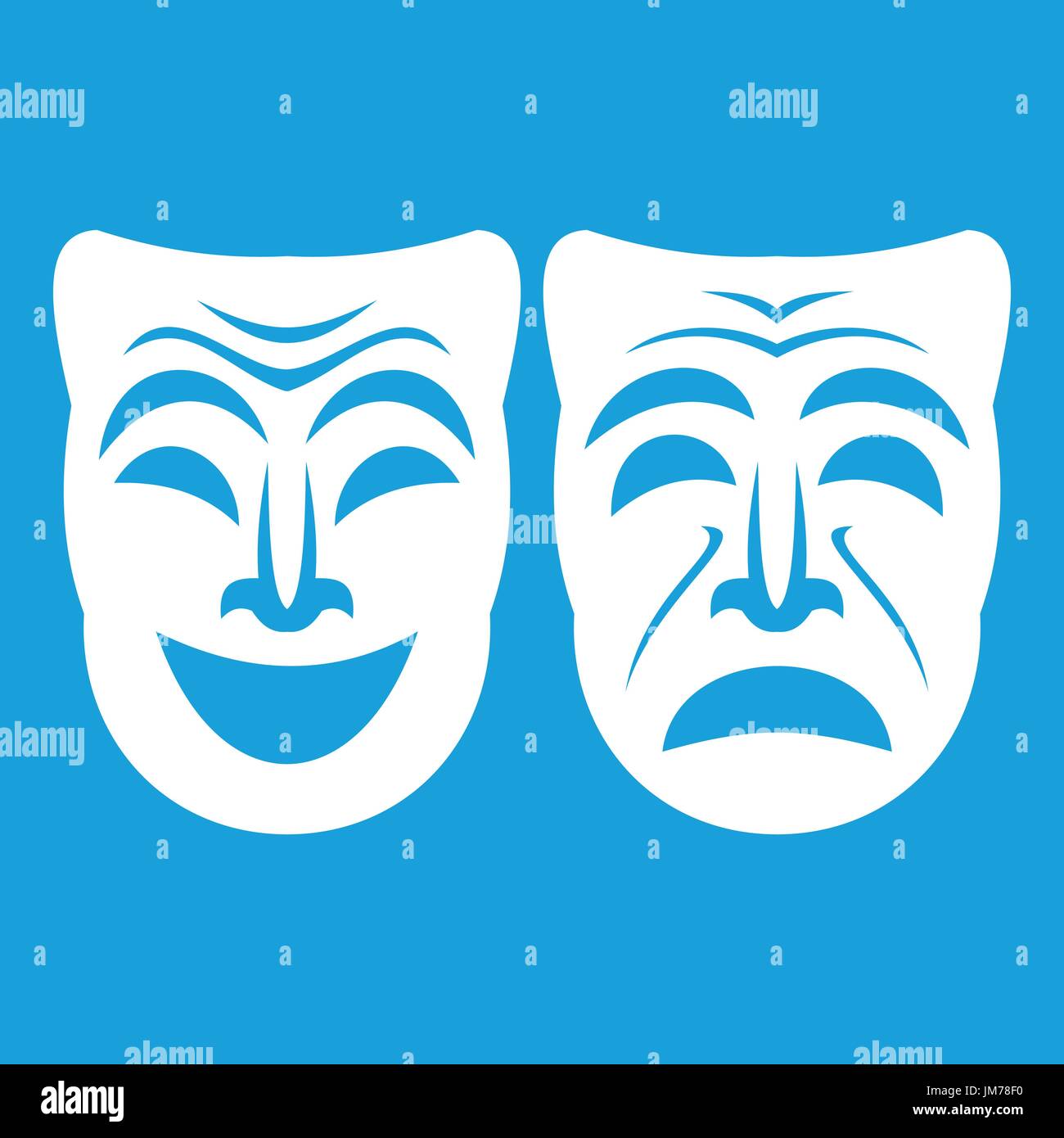 Happy and sad mask icon white Stock Vector Image & Art - Alamy