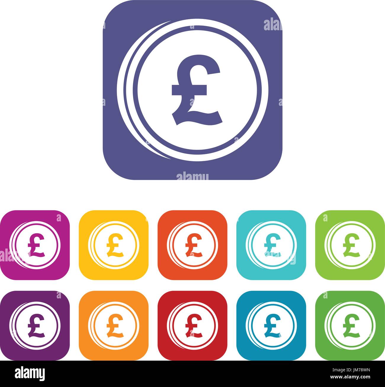 Coins of pound icons set Stock Vector Image & Art - Alamy